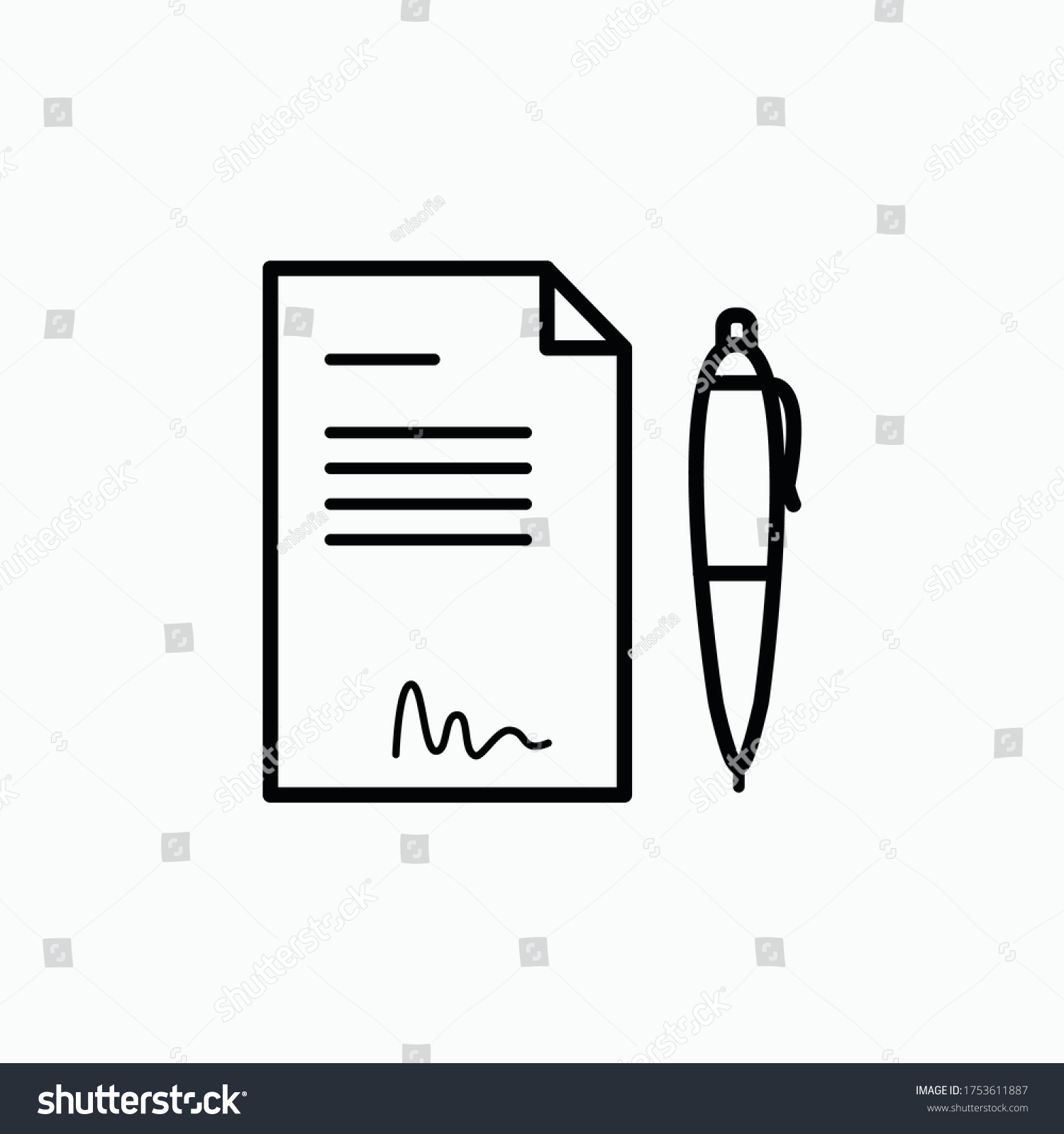 Contract Icon Vector Logo Template Illustration Stock Vector (Royalty ...