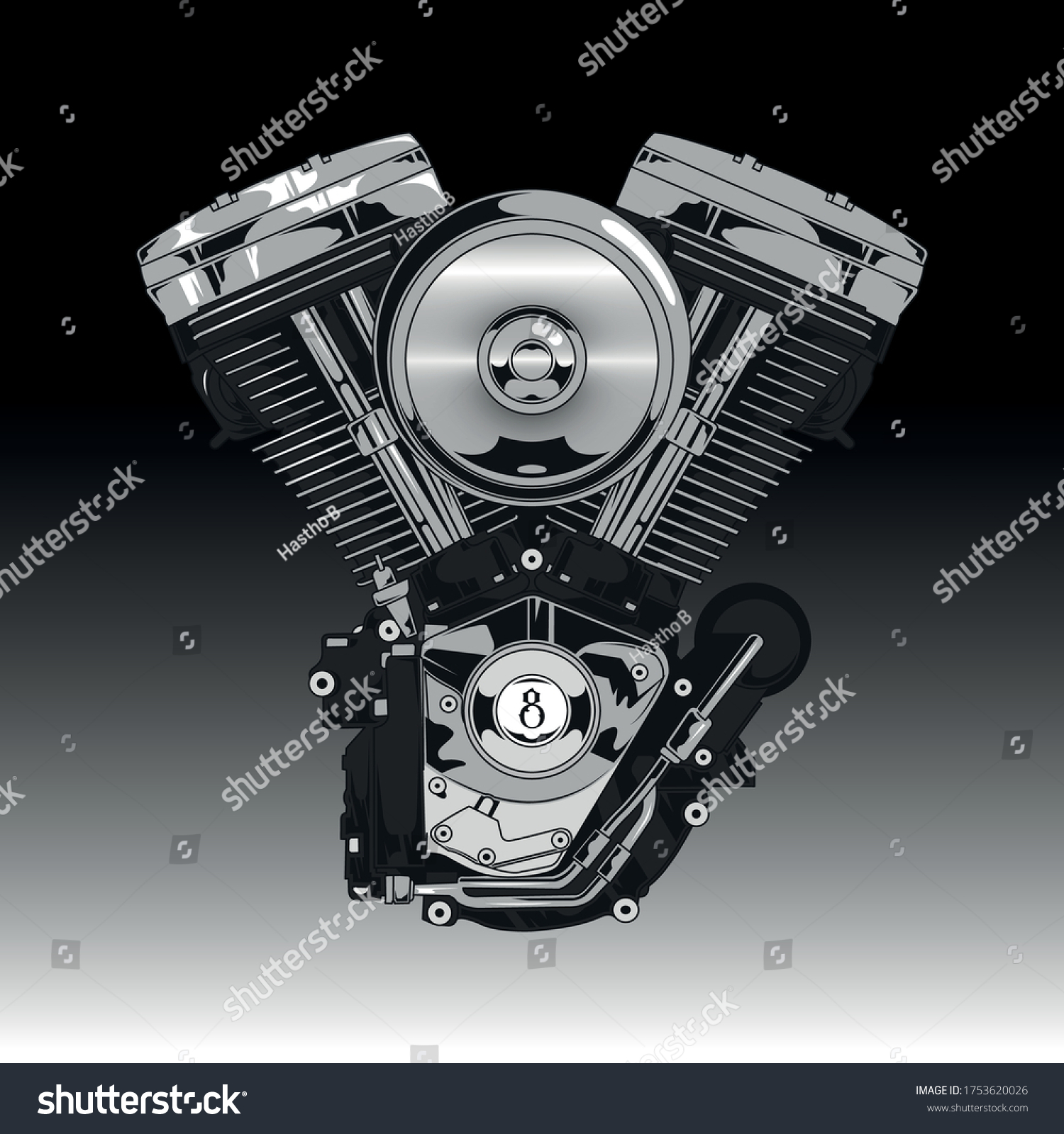 Vtwin Engine Premium Vector Illustation Stock Vector (Royalty Free ...