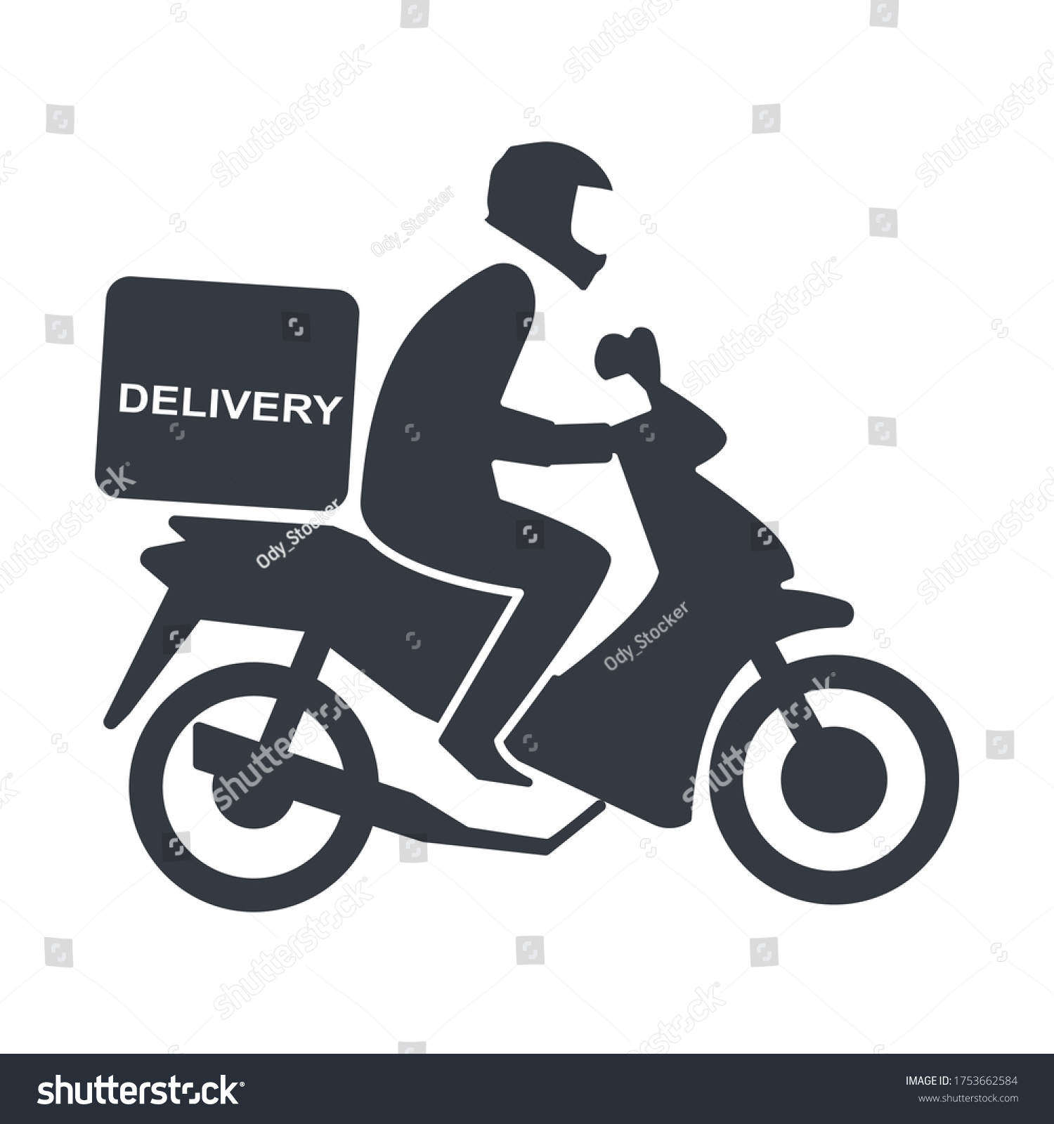 Motorcycle Delivery Icon Vector Solid Logo Stock Vector (Royalty Free ...