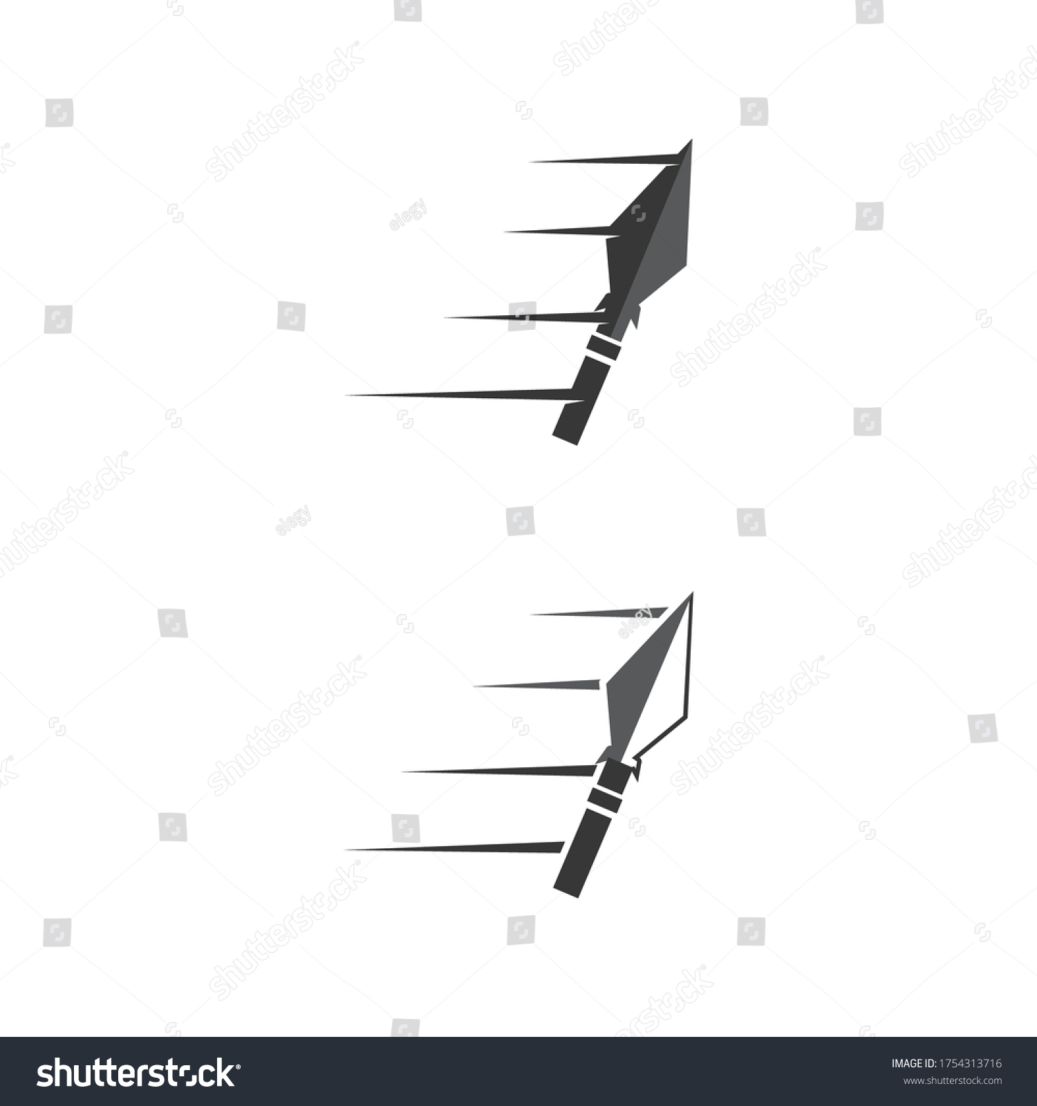 Spear Vector Illustration Icon Template Design Stock Vector (Royalty ...