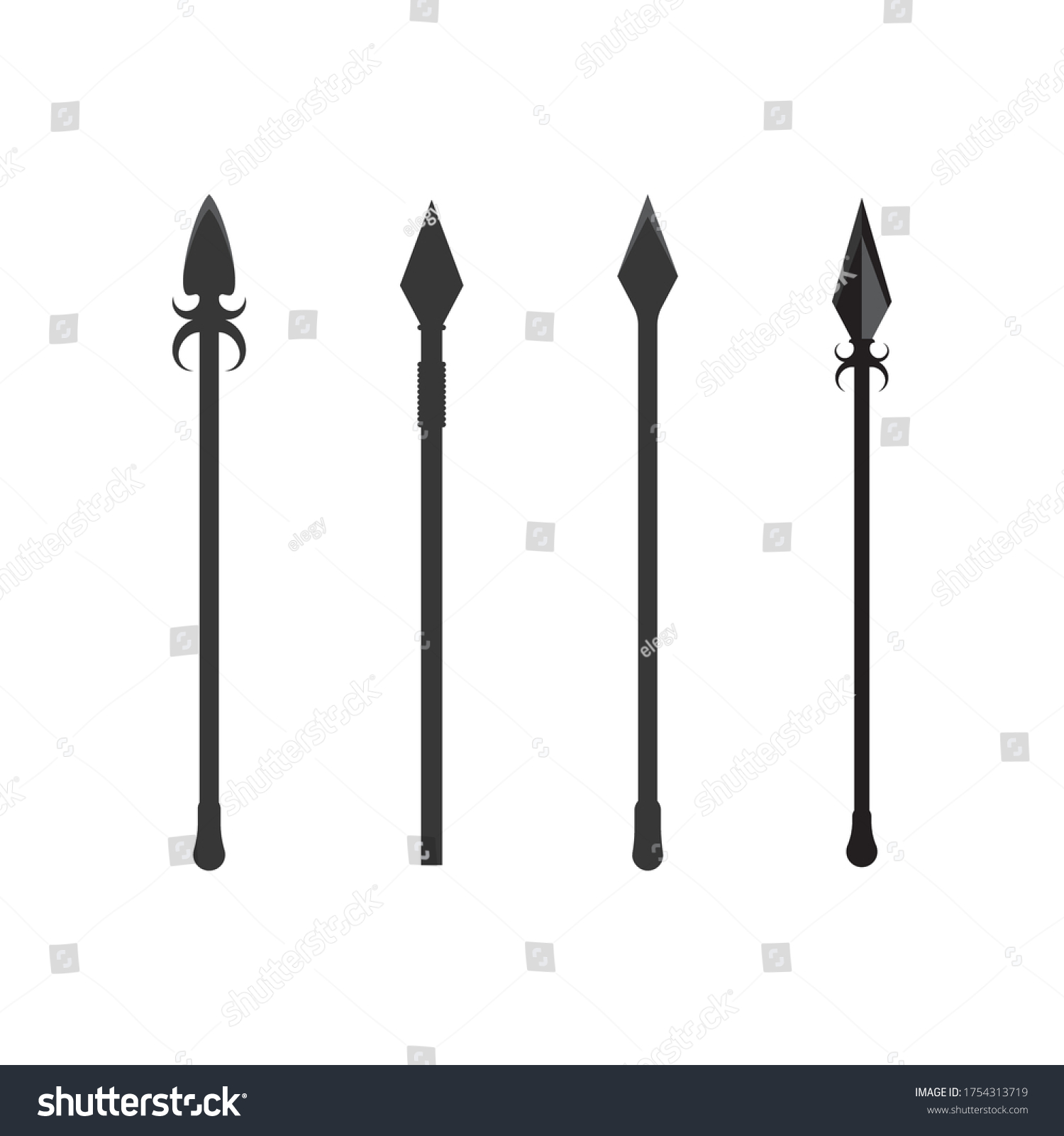 Spear Vector Illustration Icon Template Design Stock Vector (Royalty ...