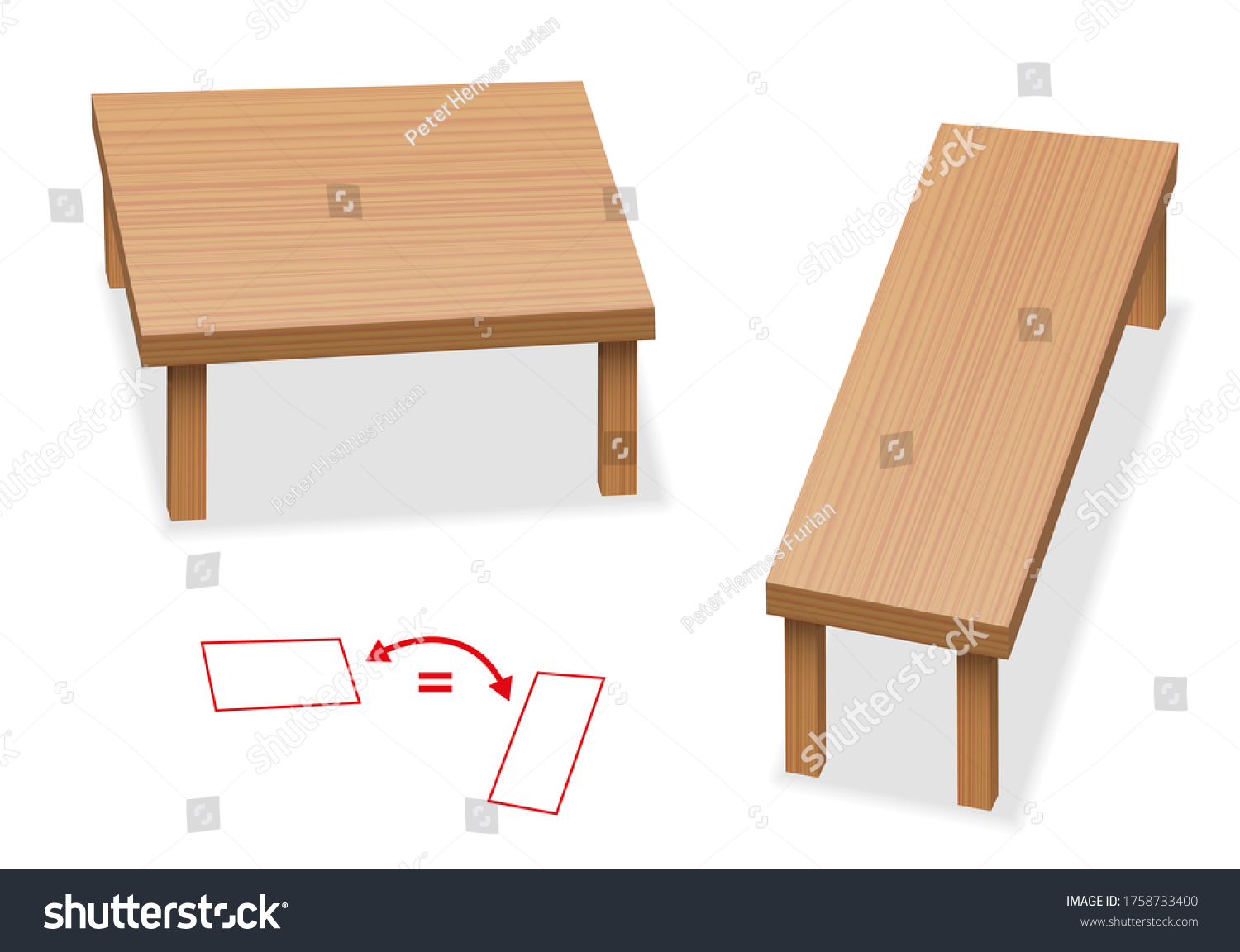 Optical Illusion Two Tables Exactly Same Stock Vector Royalty Free 1758733400 Shutterstock