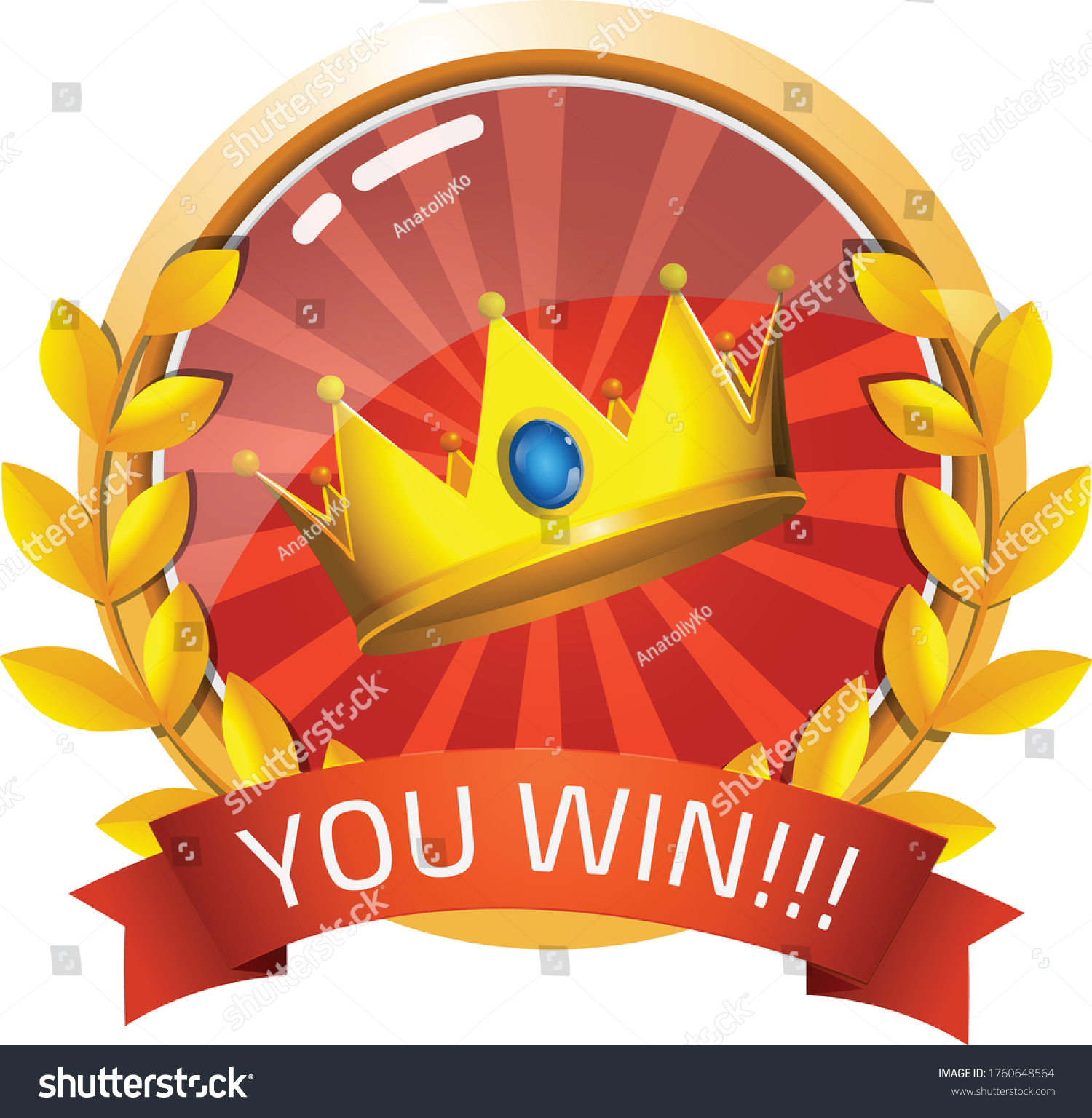 Pantalla de juego. Ganaste. Vector: vector de stock (libre de regalías ...