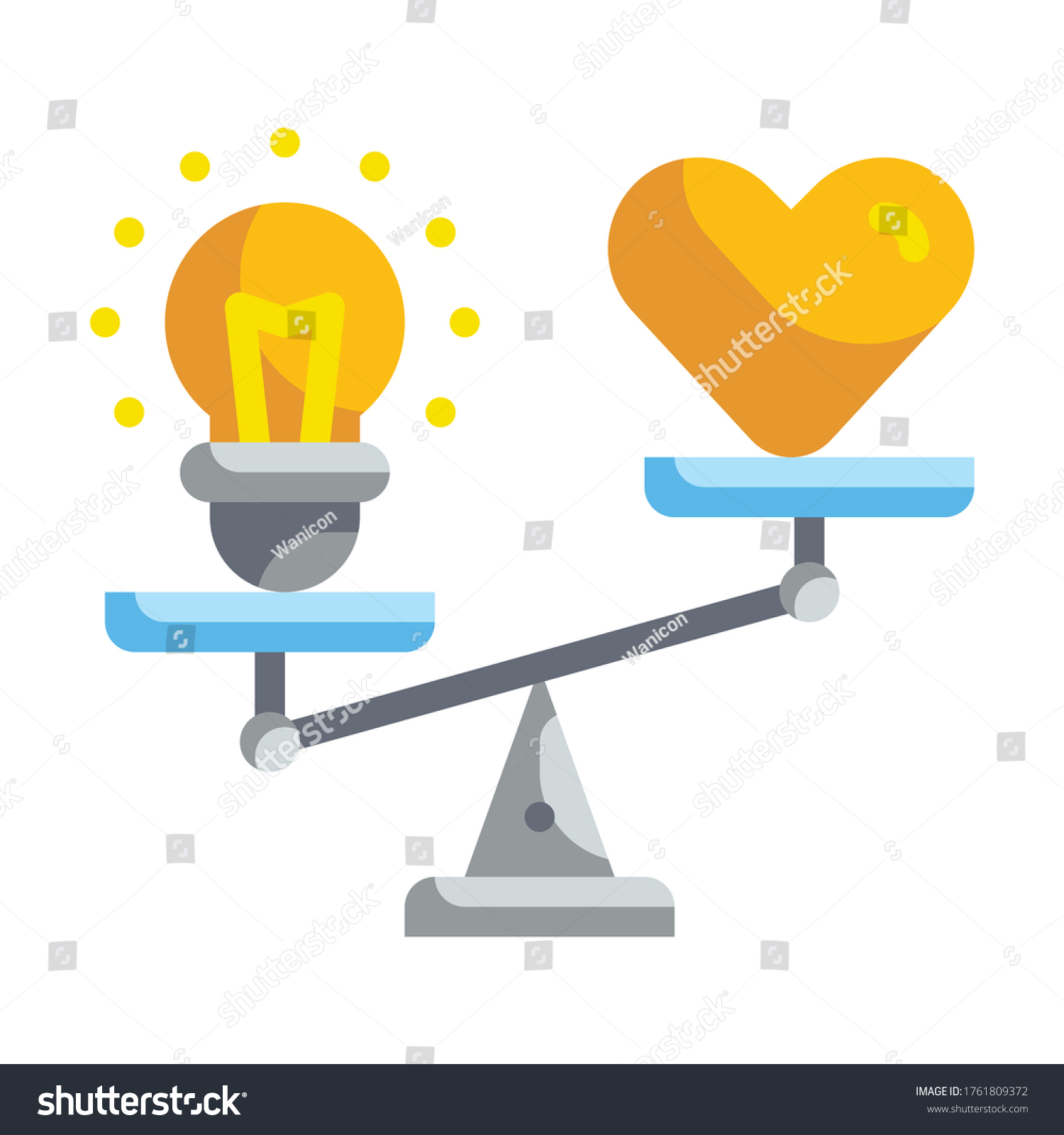 Comparison Flat Icon Design Thinking Concept Stock Vector (Royalty Free ...