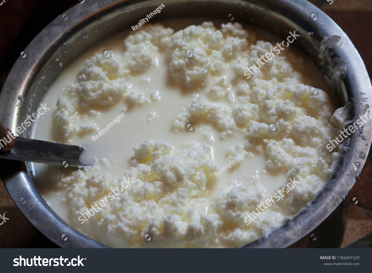 Curdling Process Milk Curd Buttermilk Separation Stock Photo 1766491529 ... Curdling Process Milk Curd Buttermilk Separation Stock Photo 1766491529 ...