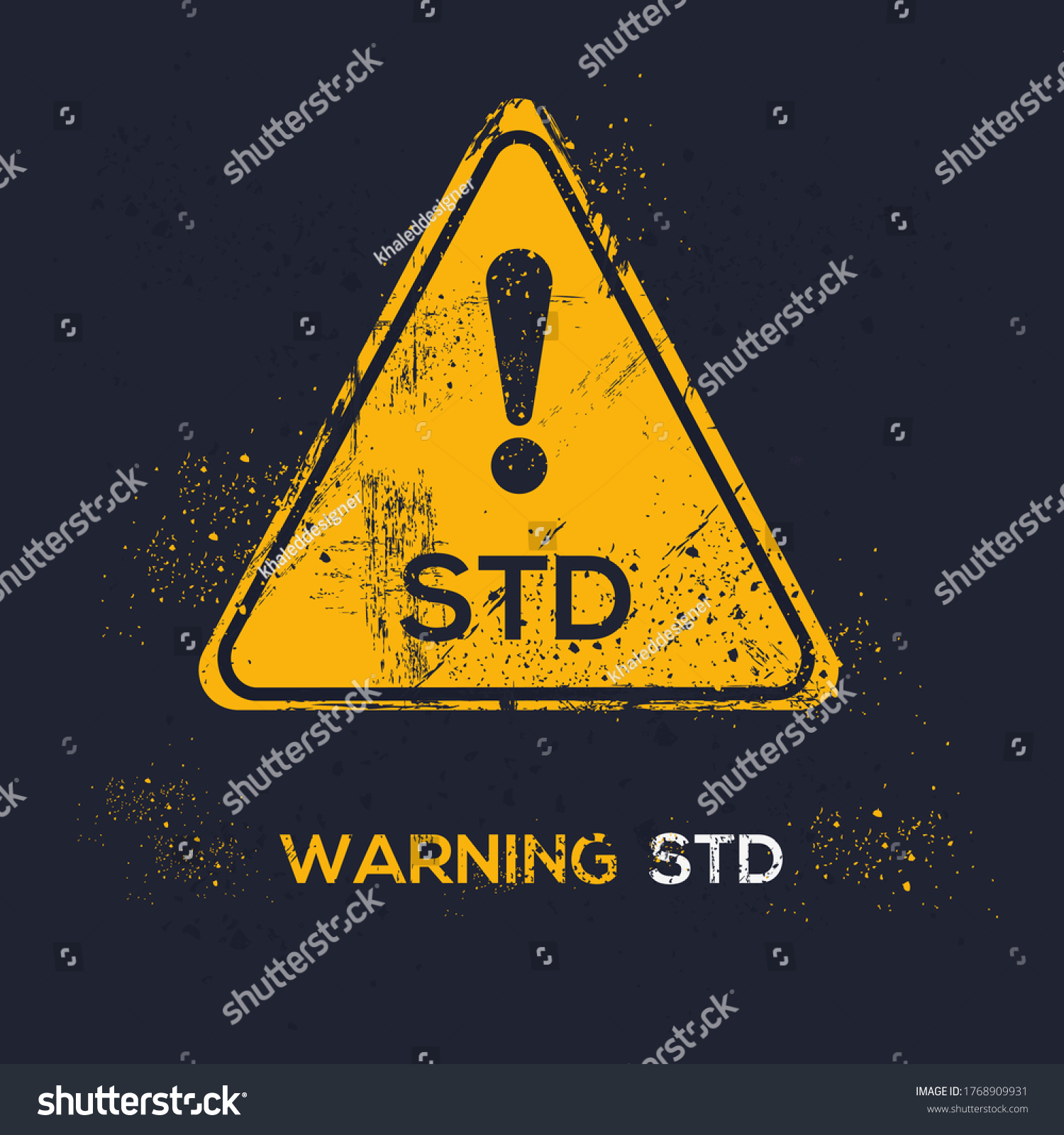 Warning Sign Std Sexually Transmitted Disease เวกเตอร์สต็อก ปลอดค่าลิขสิทธิ์ 1768909931