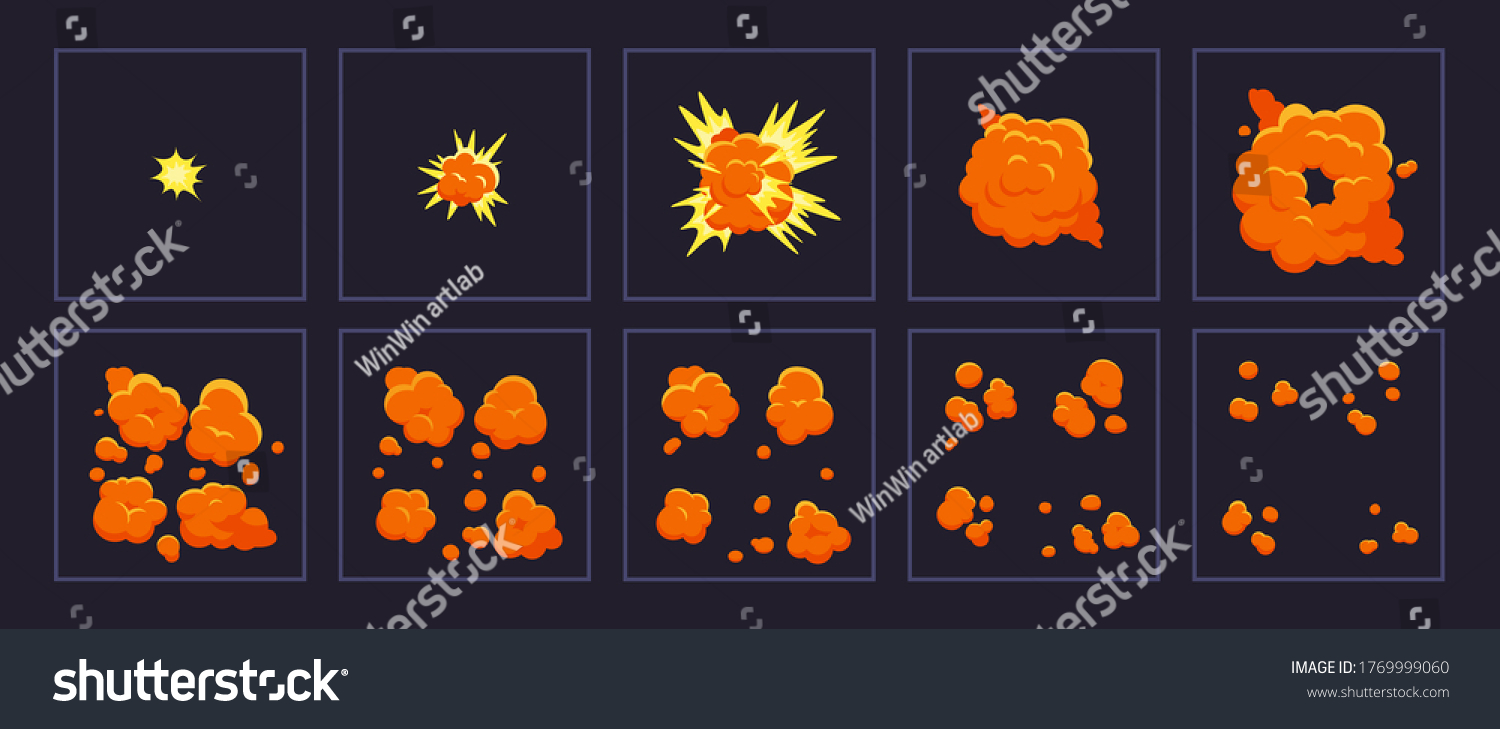 Cartoon Motion Explosions Animated Explosion Shot Stock Illustration ...