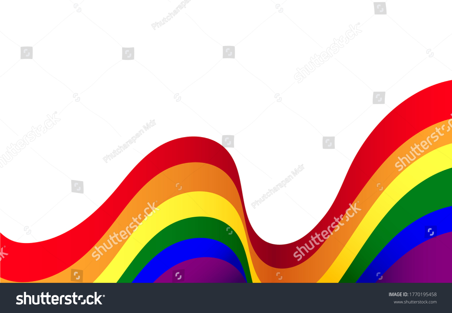 Wave Line Curve Lgbt Rainbow Flag Stock Vector Royalty Free