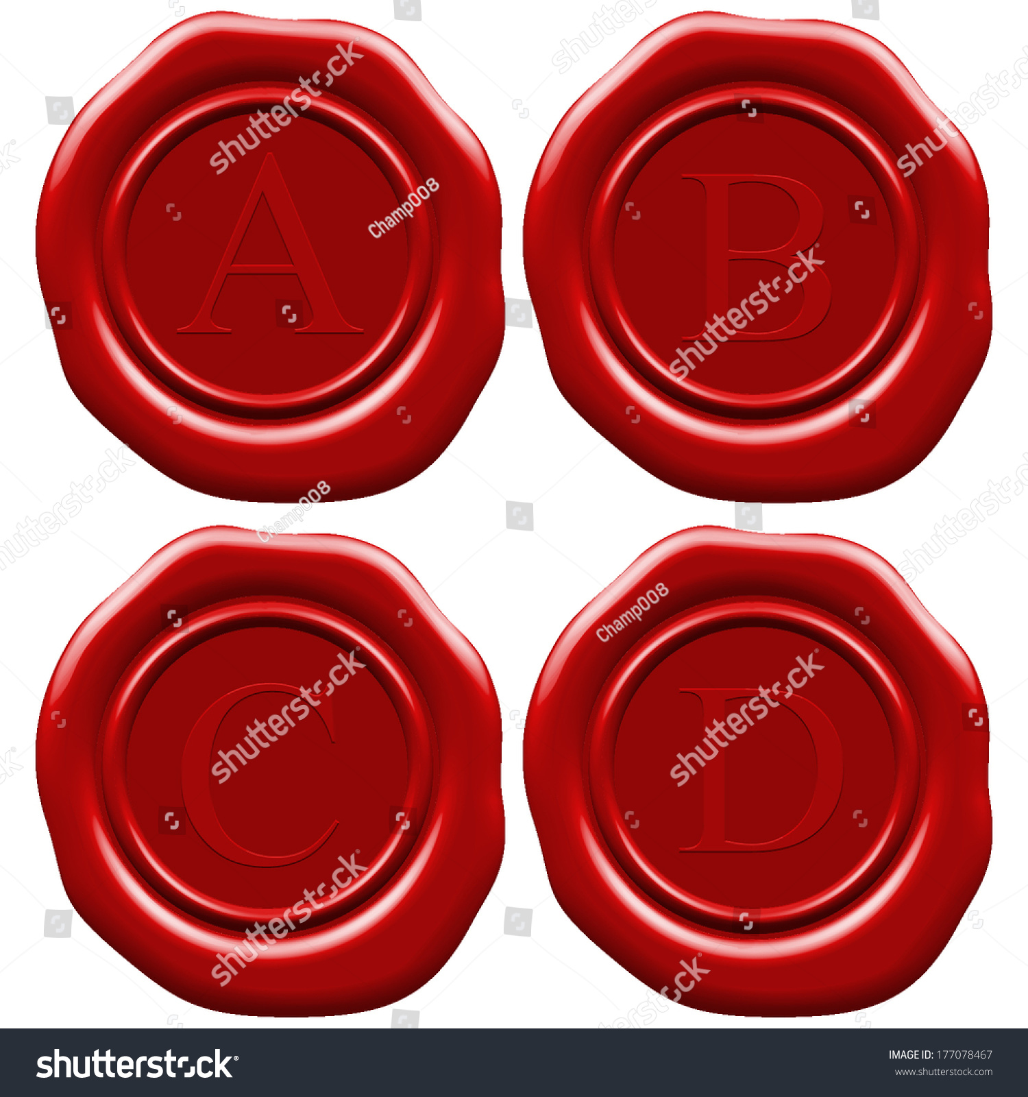 English Alphabet Abcd Letters On Sealing เวกเตอร์สต็อก ปลอดค่าลิขสิทธิ์ 177078467 Shutterstock