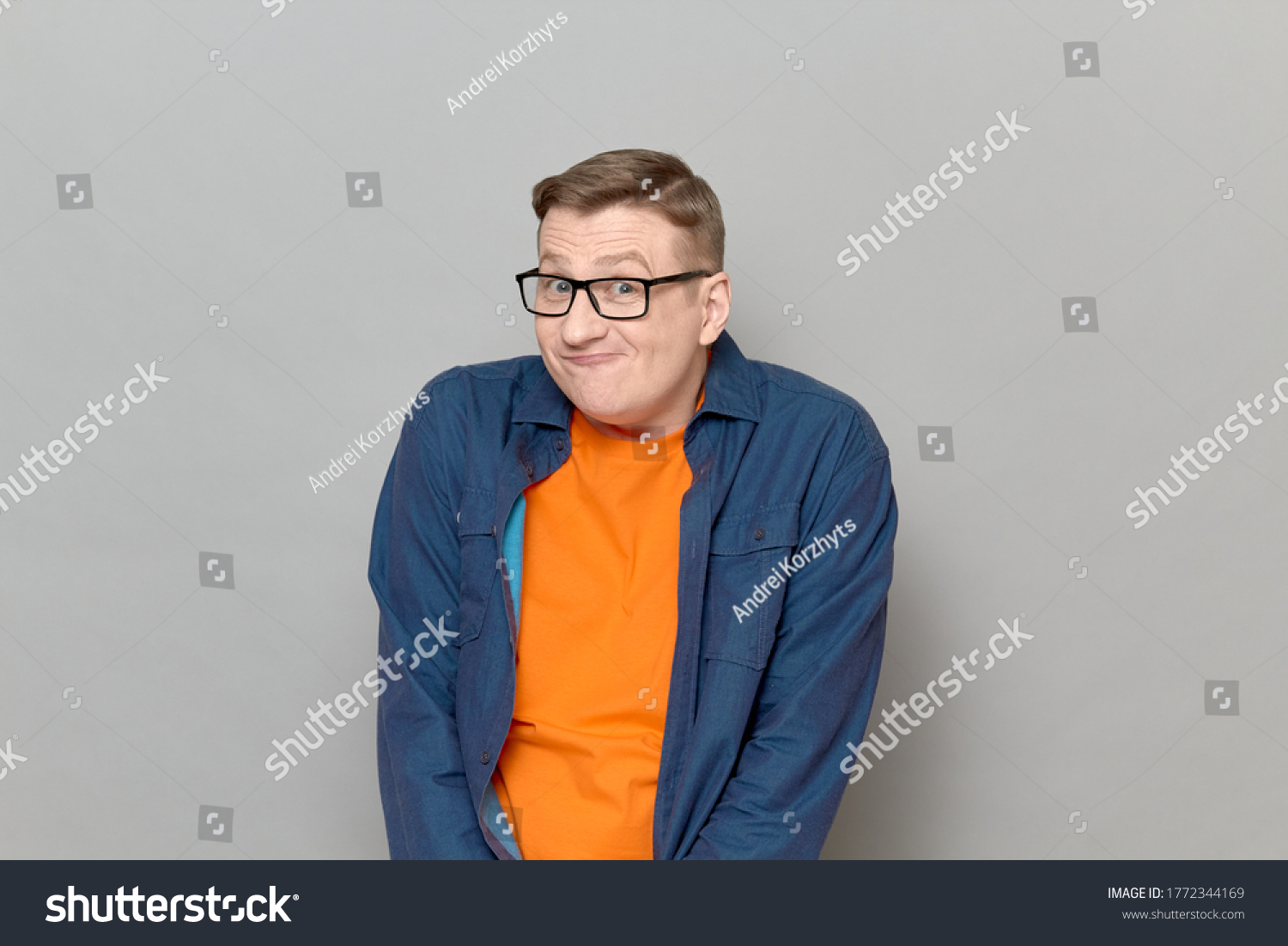 Studio Portrait Funny Blond Mature Man Stock Photo 1772344169 ... Studio Portrait Funny Blond Mature Man Stock Photo 1772344169 ...