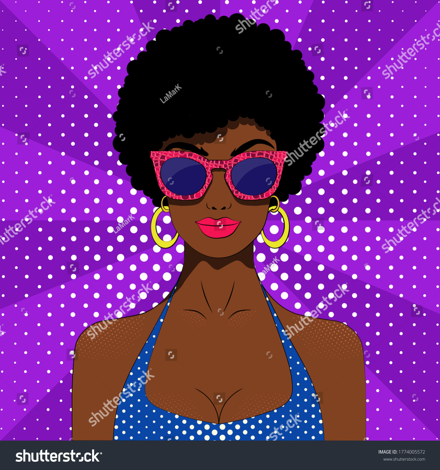 Girl Pop Art Style Glasses On Stock Vector Royalty Free 1774005572 Shutterstock