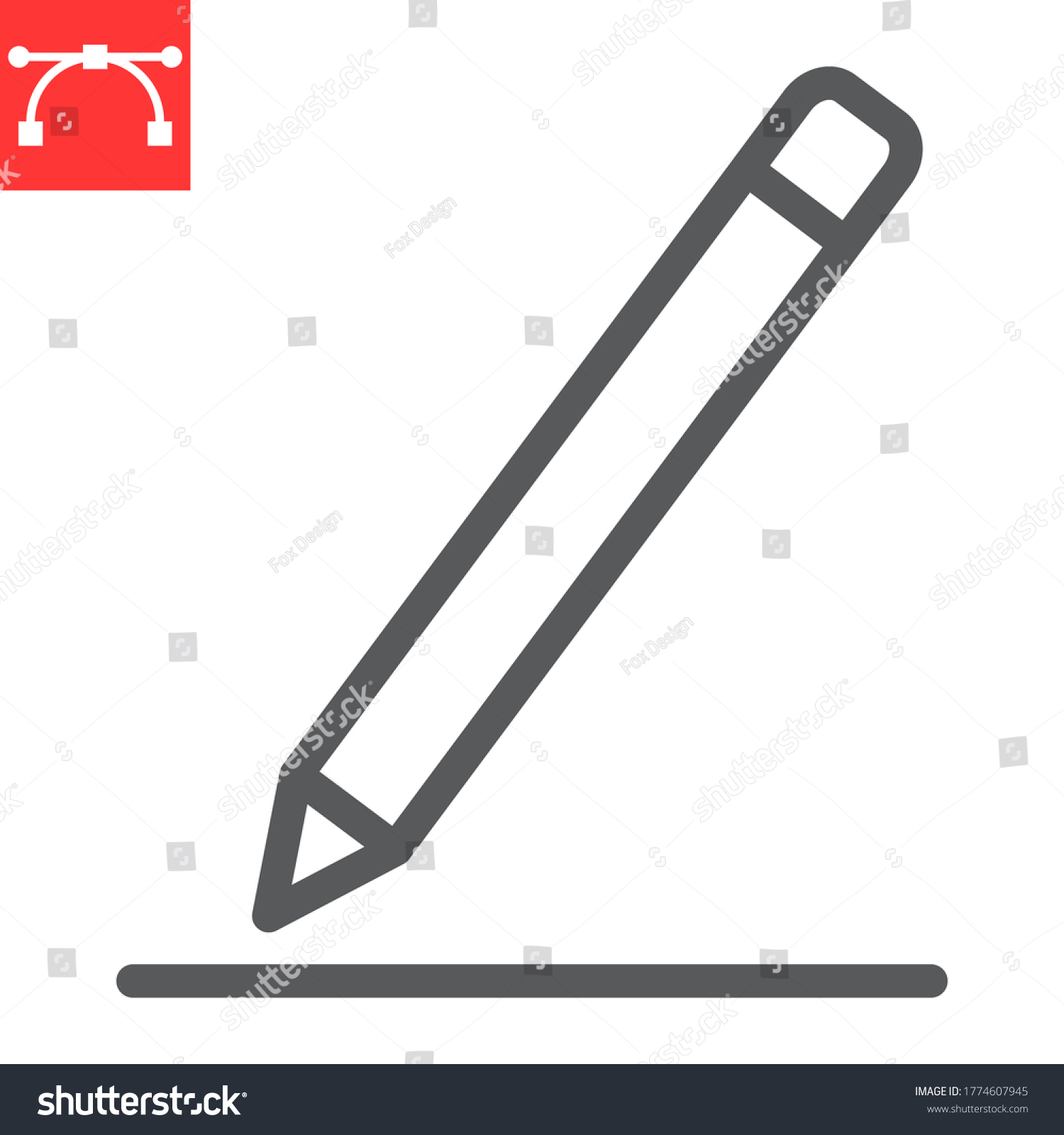 Edit Line Icon Ui Button Pen Stock Vector Royalty Free 1774607945