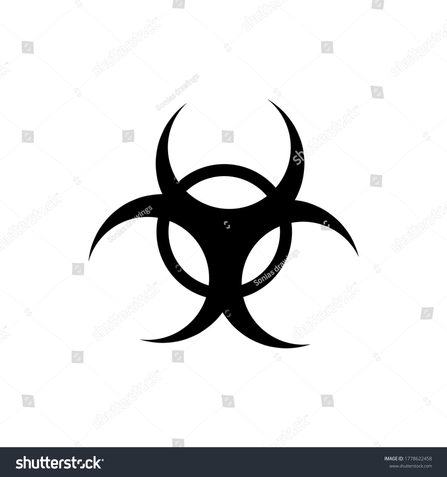 Vector Image Infectious Substances Icon Solid Stock Vector (Royalty ...