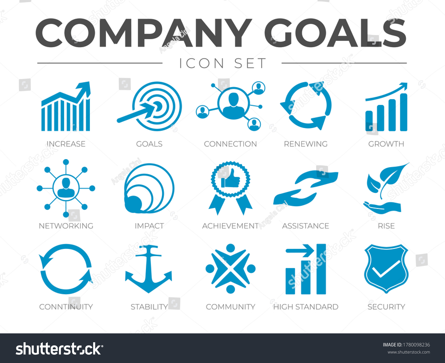 Business Goals Icon Set Isolated Stock Vector (Royalty Free) 1780098236 ...