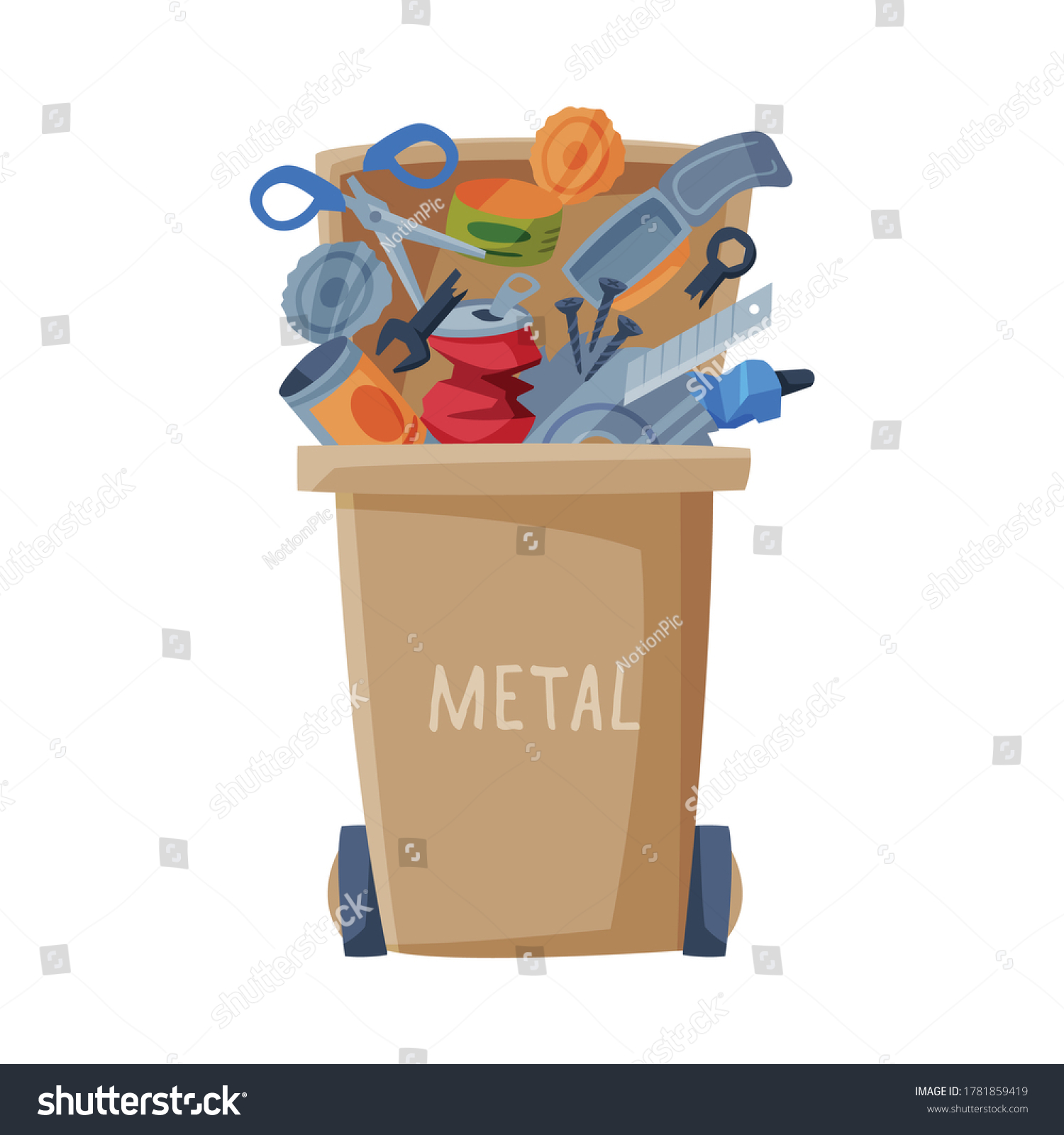 Waste Sorting Trash Can Metal Sorted Stock Vector (Royalty Free ... Waste Sorting Trash Can Metal Sorted Stock Vector (Royalty Free ...