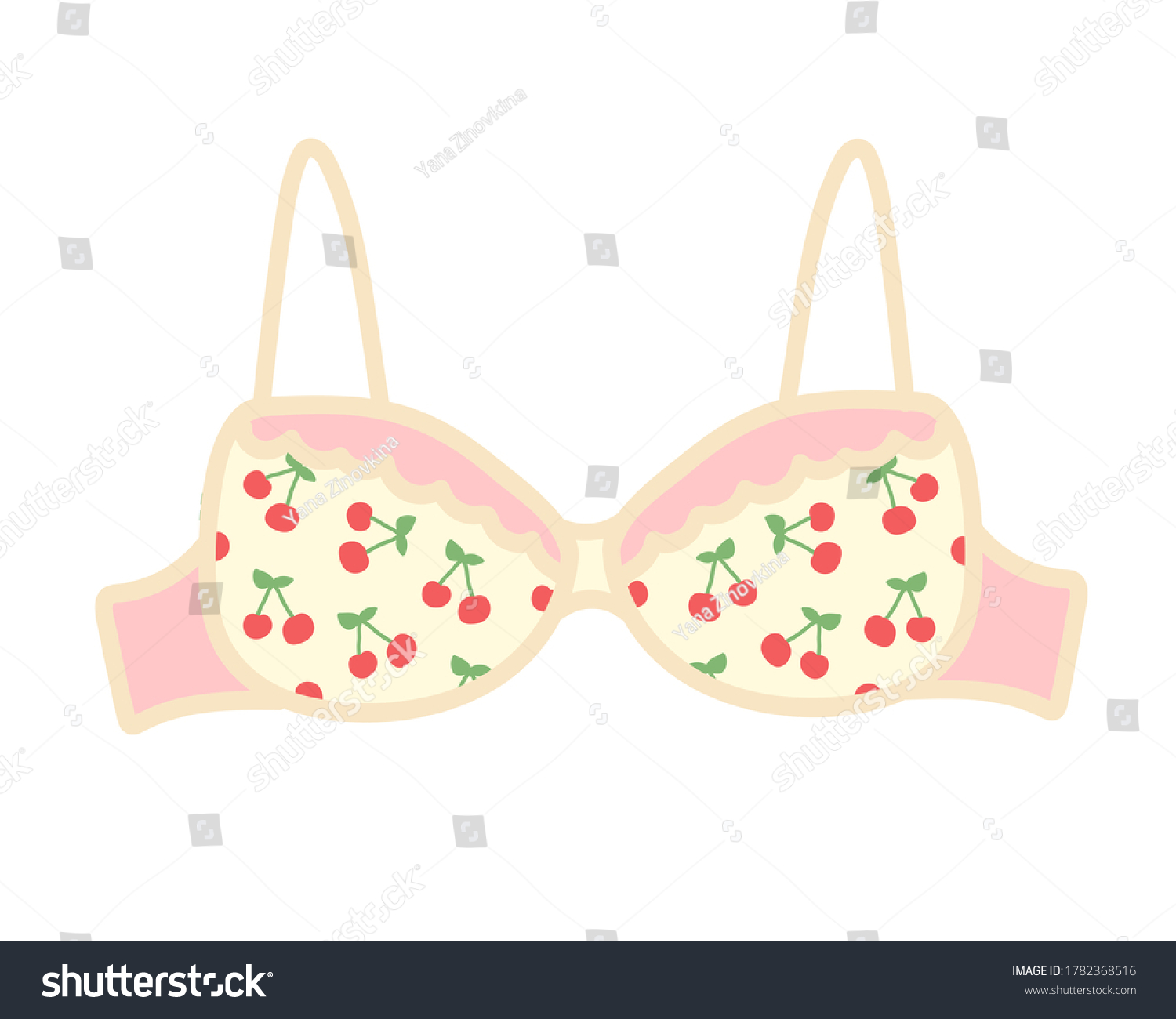 Vector Illustration Female Bra Flat Cartoon Stock Vector Royalty Free 1782368516 Shutterstock