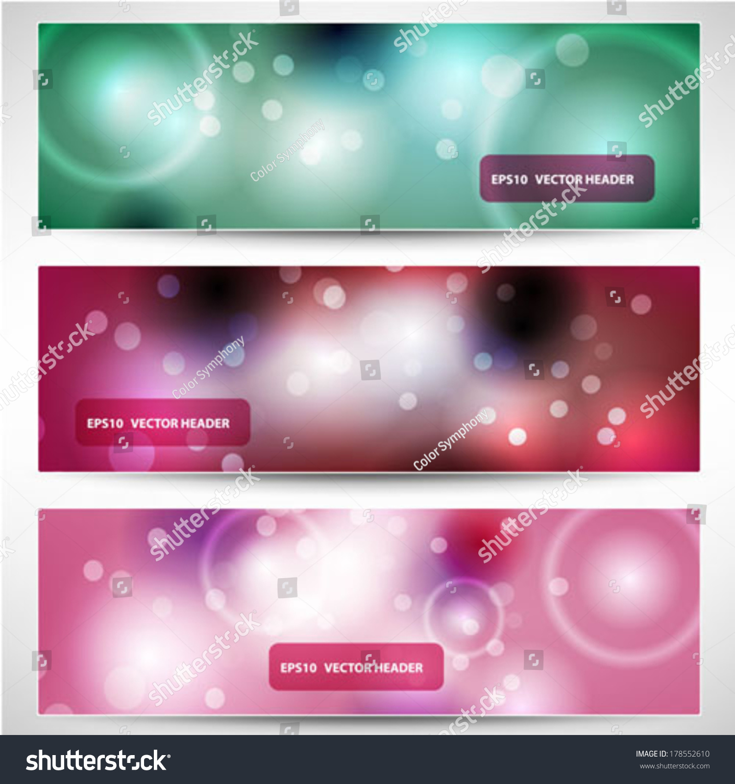 Vector Headers Set Stock Vector (Royalty Free) 178552610 | Shutterstock