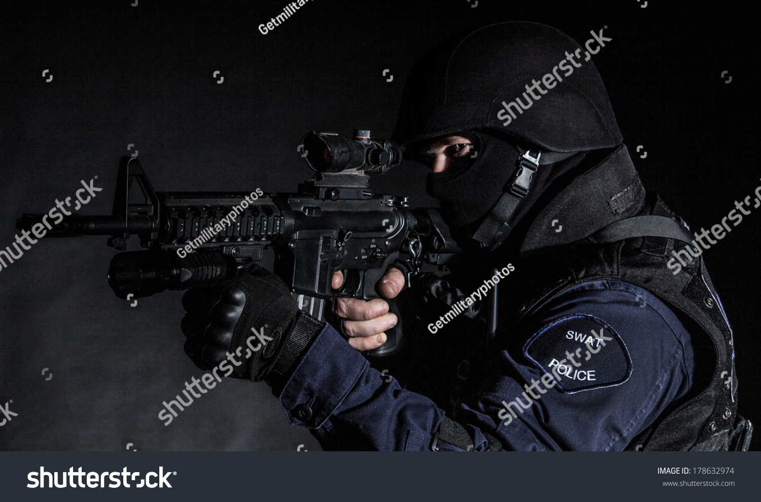Special Weapons Tactics Swat Team Officer Stock Photo 178632974 ... Special Weapons Tactics Swat Team Officer Stock Photo 178632974 ...
