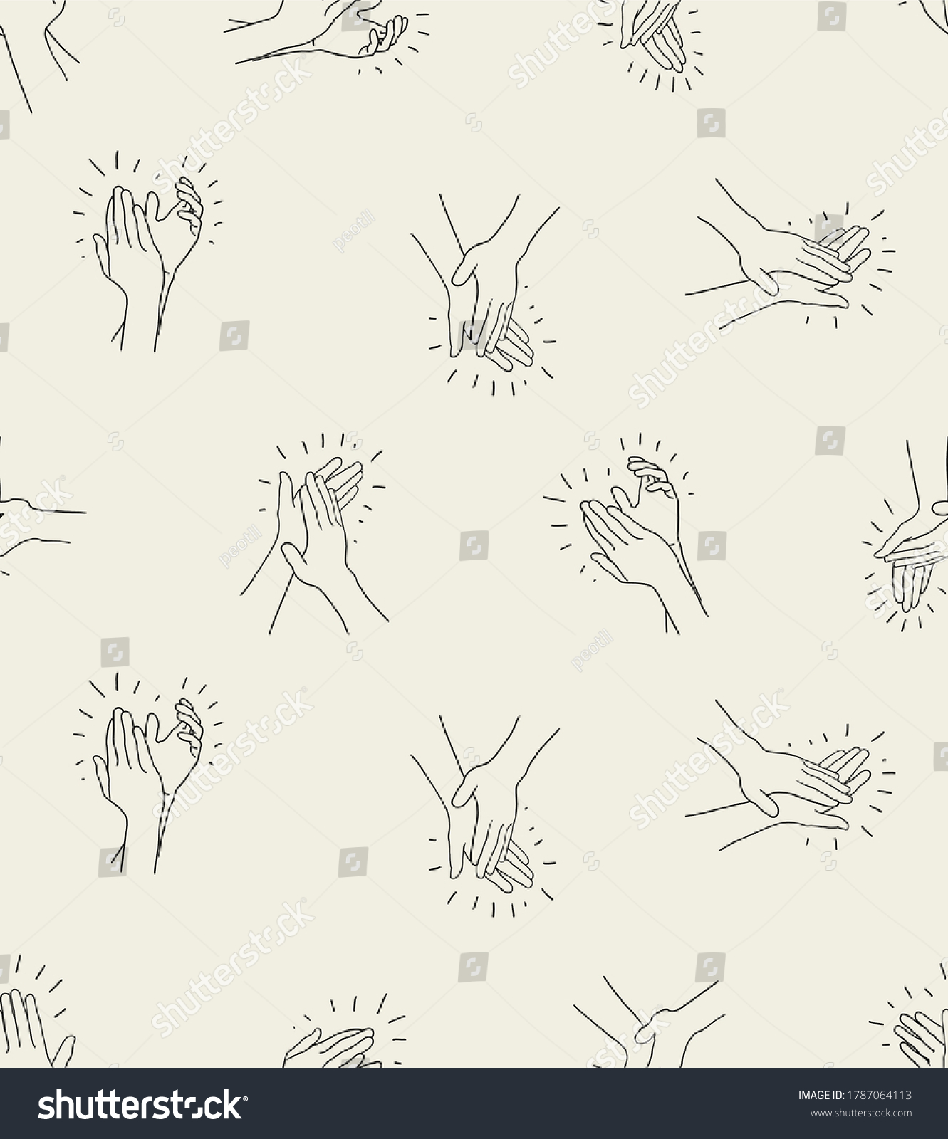 Clapping Hands Vector Seamless Pattern Stock Vector (Royalty Free ...