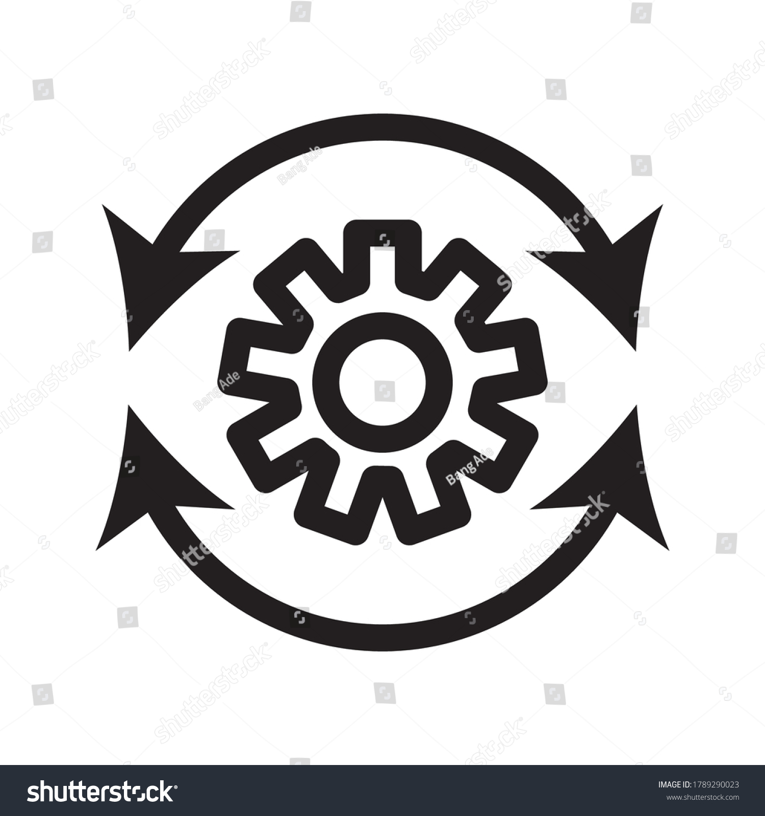 Process Icon On White Background Process Stock Vector (royalty Free