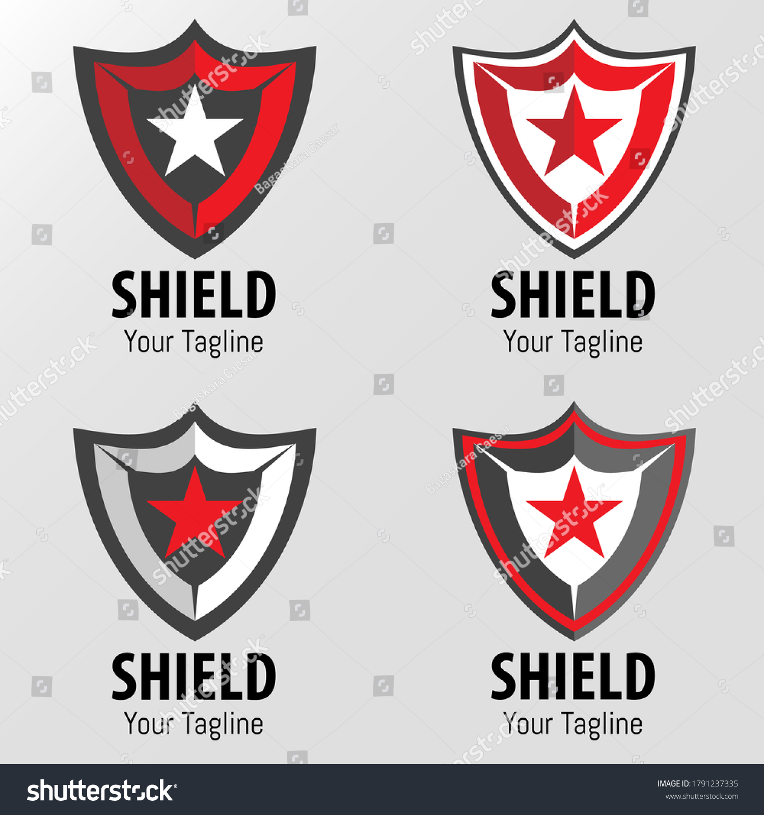Simple Shield Logo Design Vector Set Stock Vector (Royalty Free ...