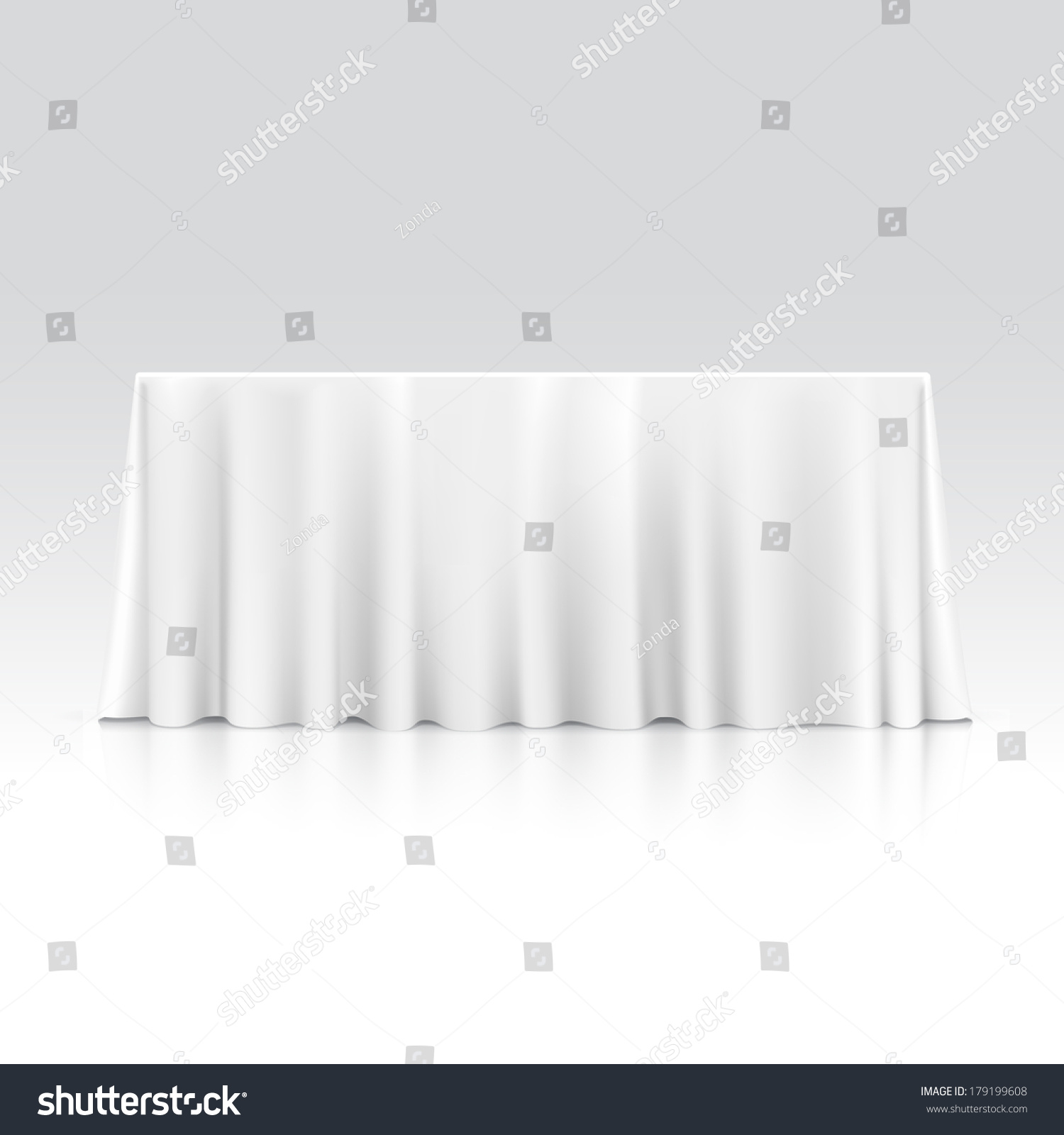 Vector Empty Rectangular Table Tablecloth Isolated Stock Vector (Royalty Free) 179199608 ...