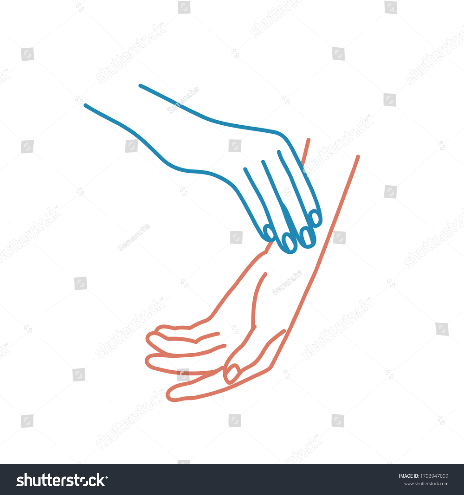 Female Hands Applying Cream Line Drawing Stock Vector Royalty Free