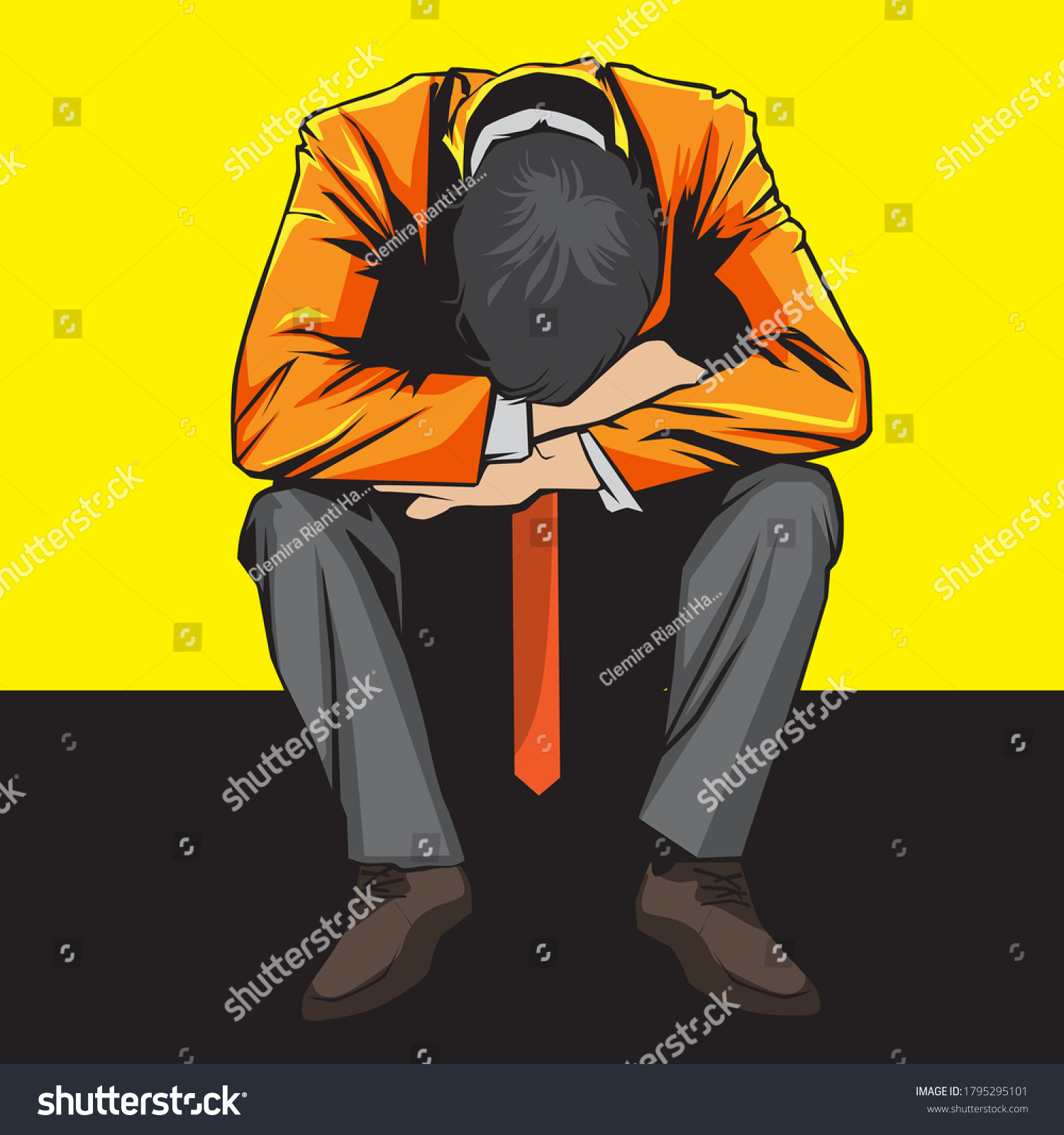 Worker Who Sad Because He Lost Stock Vector Royalty Free 1795295101