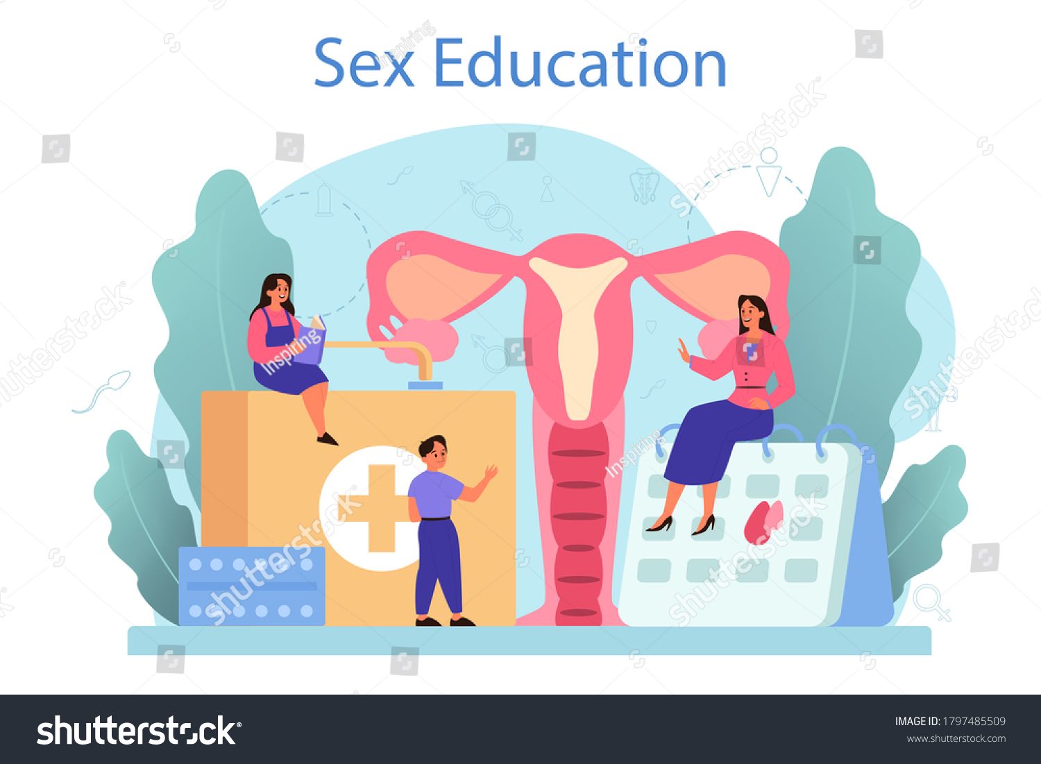 Sexual Education Concept Sexual Health Lesson Stock Vector Royalty