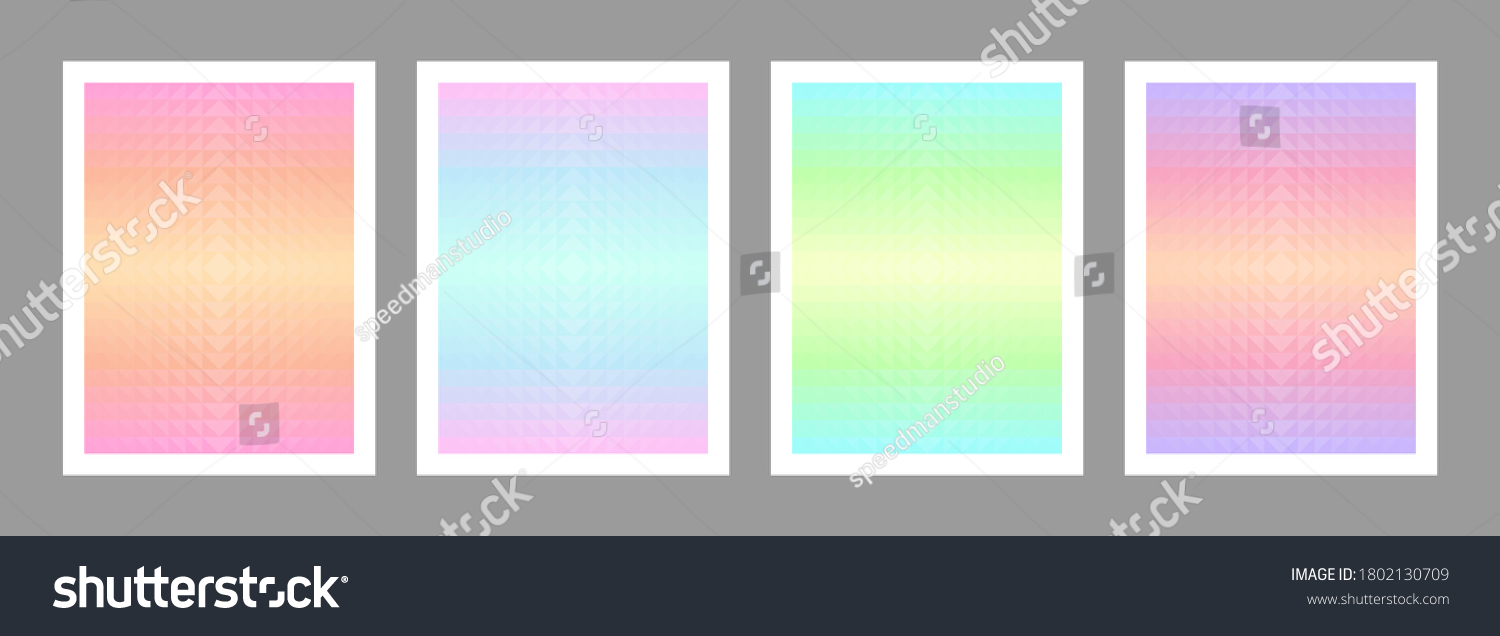 Pastel Color Poster Set Abstract Geometric Stock Vector (Royalty Free ...