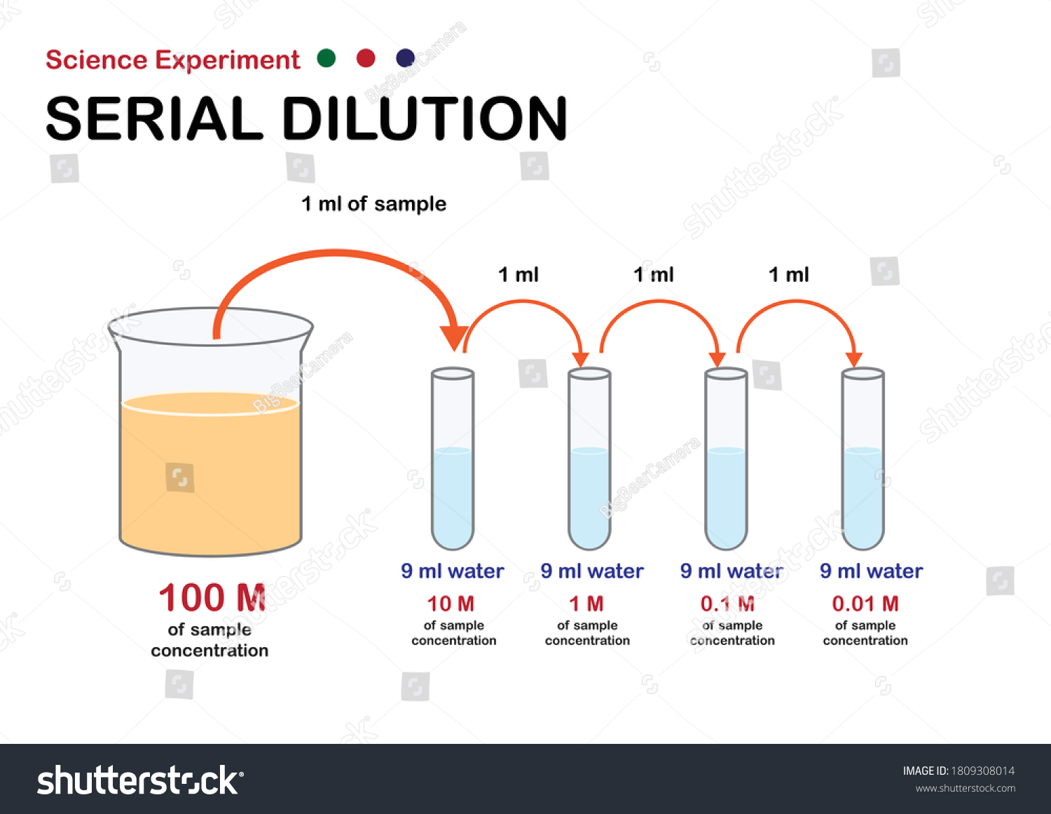 Scientific Experiment Diagram Show Concept Serial Stock Vector (Royalty ...