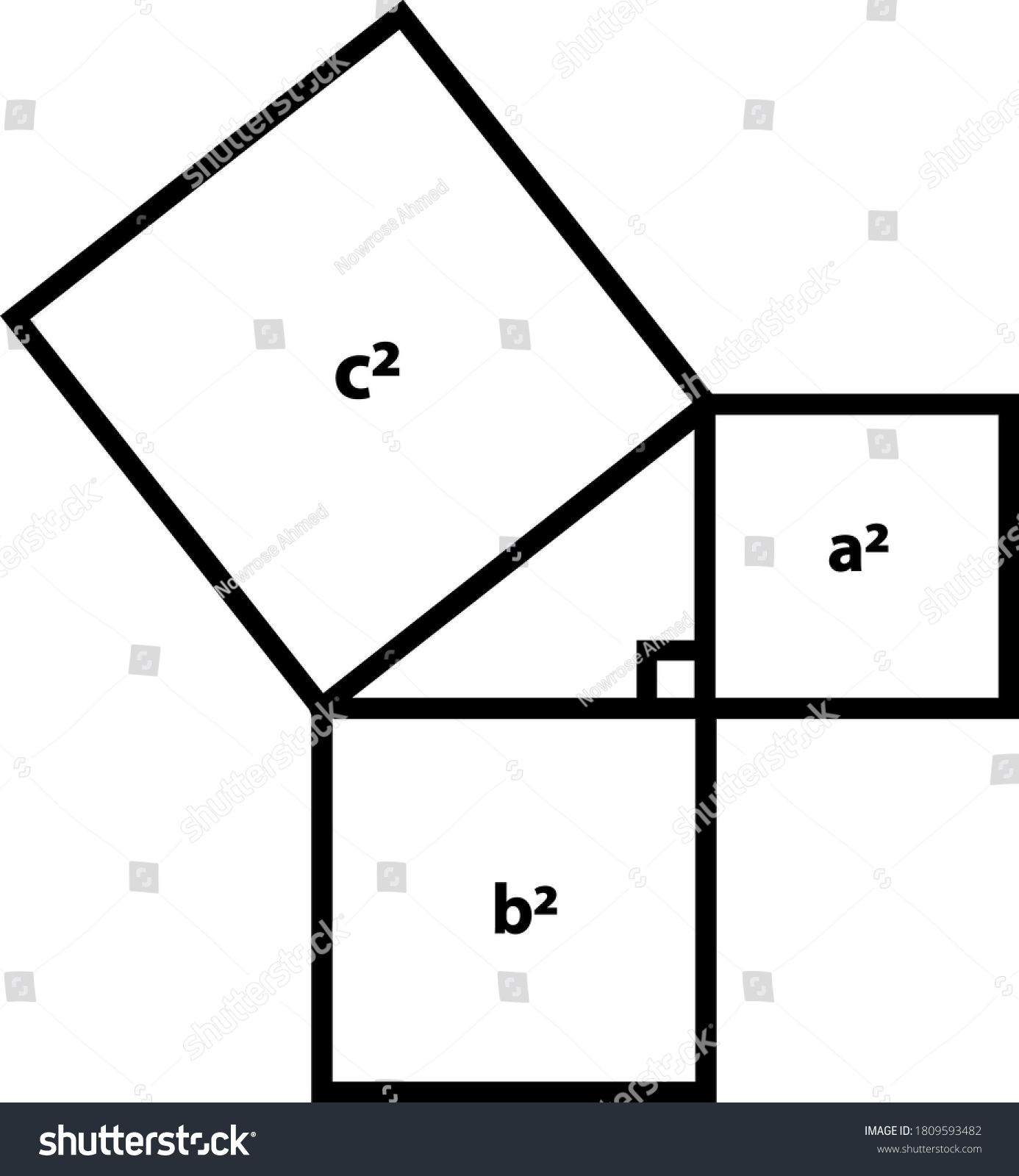 Pythagoras Theorem Rightangled Triangle Template Stock Vector (Royalty ... Pythagoras Theorem Rightangled Triangle Template Stock Vector (Royalty ...