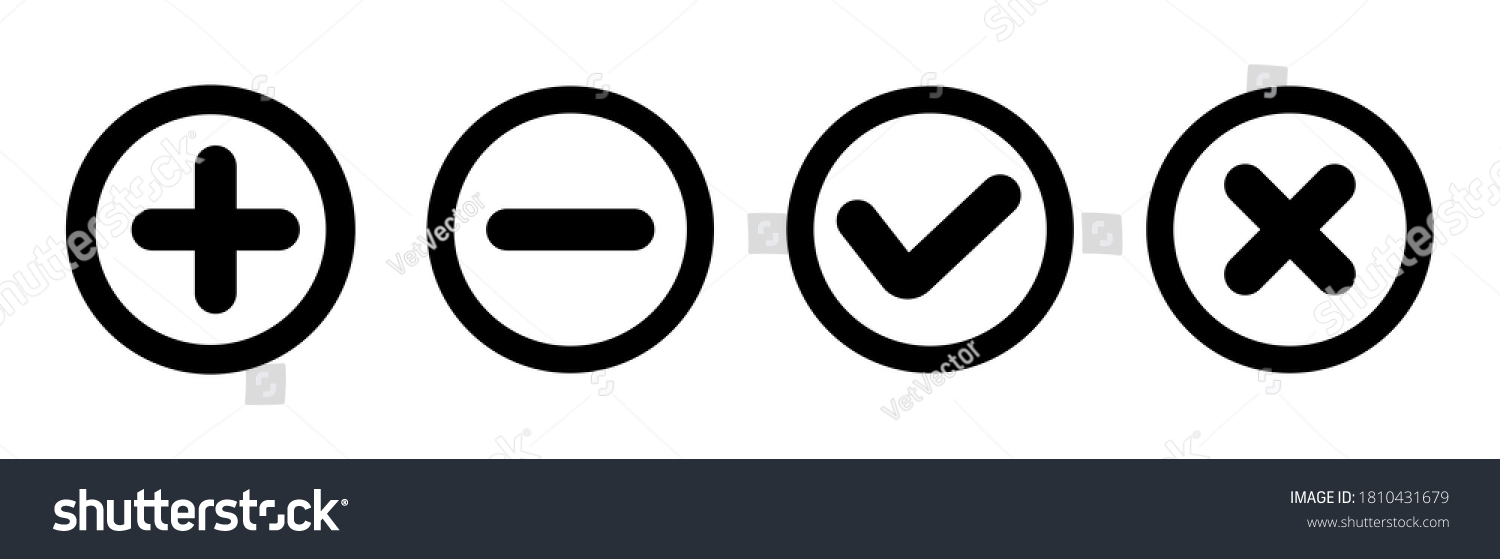 Set Plus Minus Check Cross Line Stock Vector (Royalty Free) 1810431679 ... Set Plus Minus Check Cross Line Stock Vector (Royalty Free) 1810431679 ...