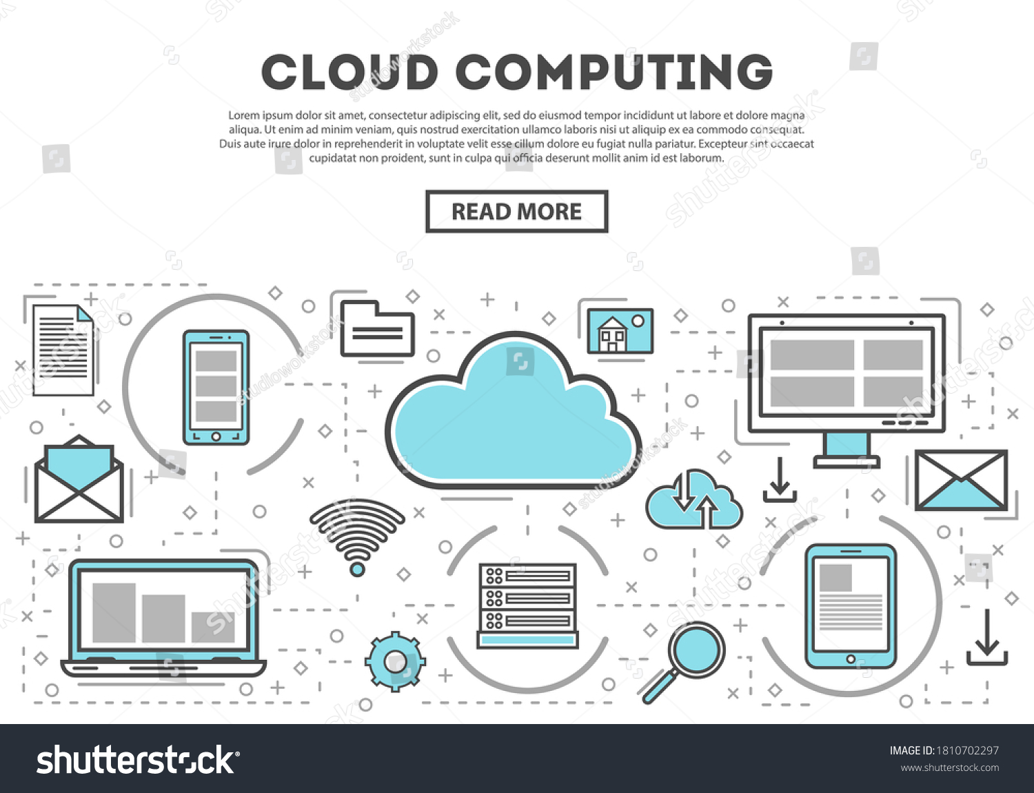 Cloud Computing Banner Vector Infographics Cloud Stock Vector (Royalty ...