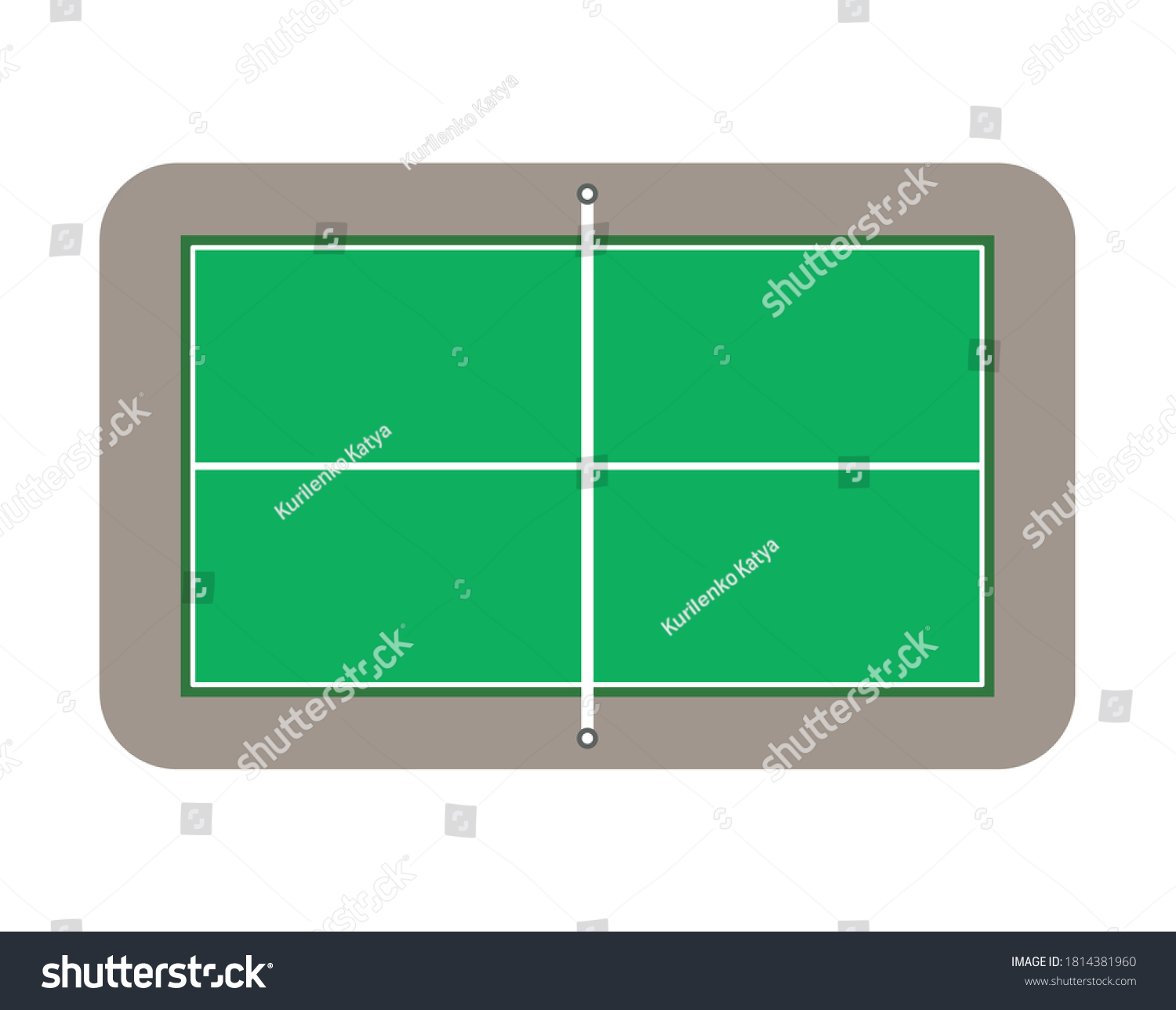 Ping Pong Table Top View Isolated Stock Vector Royalty Free 1814381960 Shutterstock
