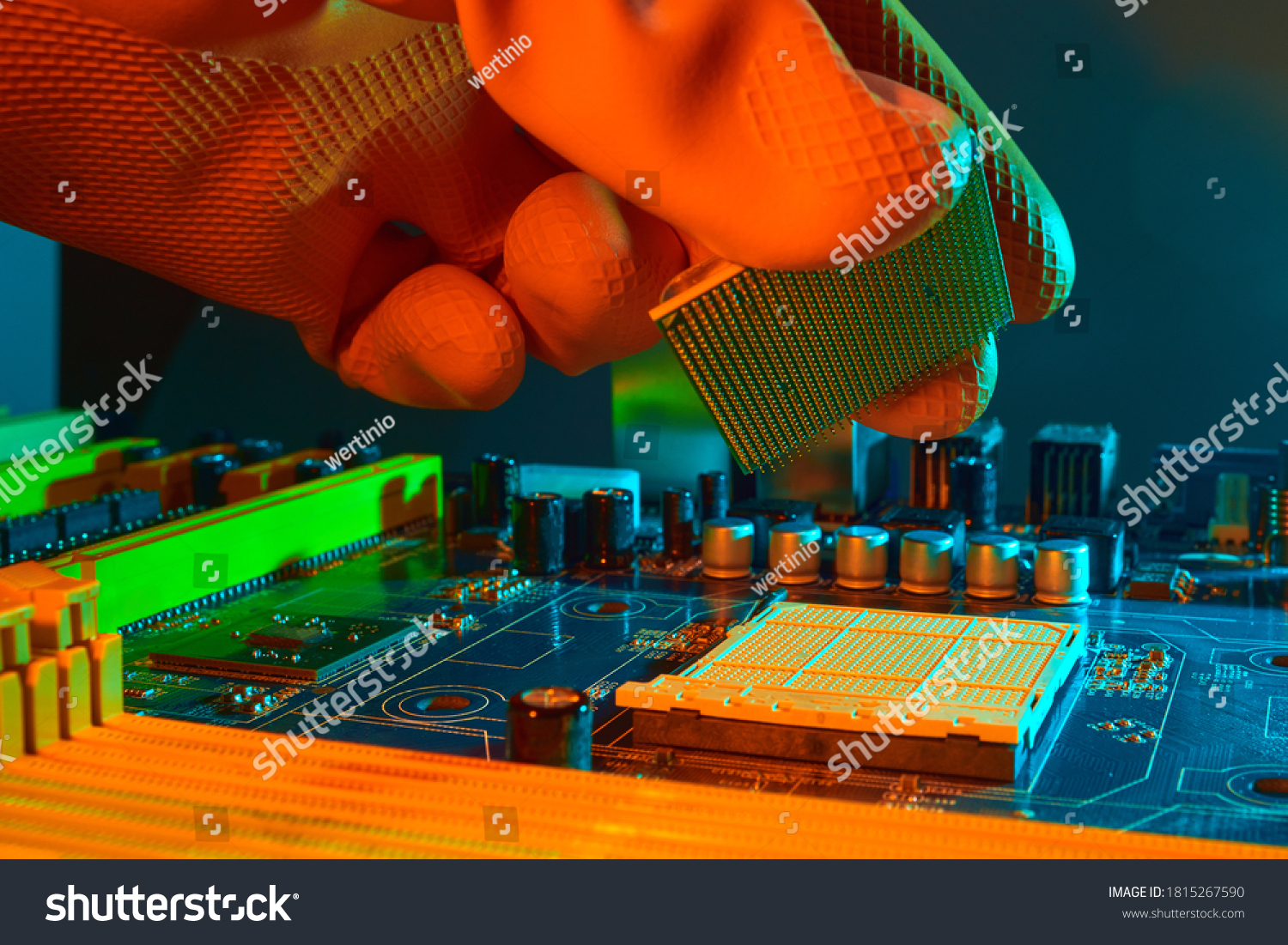 Hand Computer Engineer Replace Computer Cpu Stock Photo 1815267590 ...