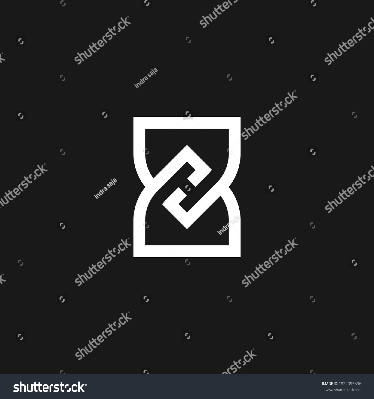 Hourglass Letter H Negative Space Stock Vector Royalty Free 1822095536 Shutterstock