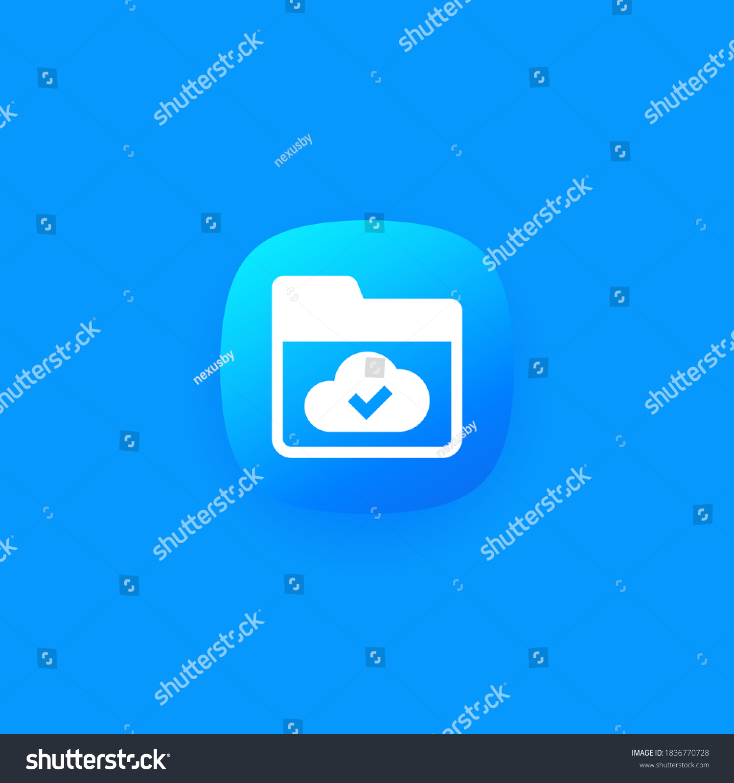 Cloud Folder Icon Apps Stock Vector (Royalty Free) 1836770728 ...