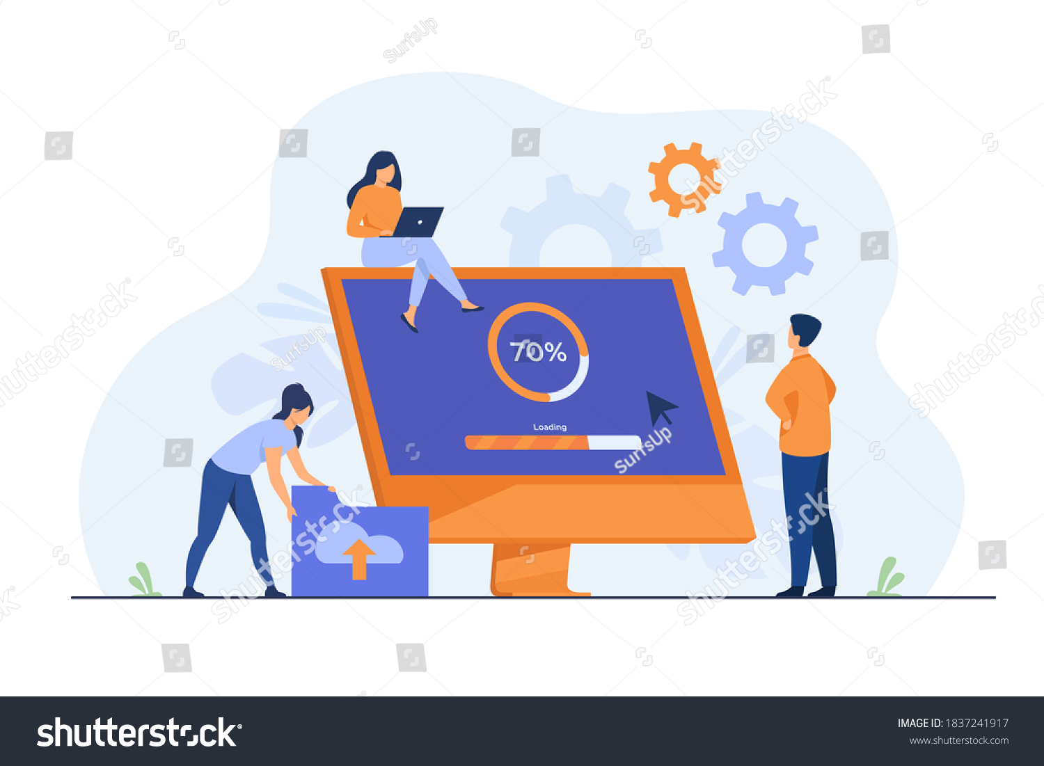 Tiny Programmers Upgrading Operation System Computer Stock Vector Royalty Free 1837241917 1146
