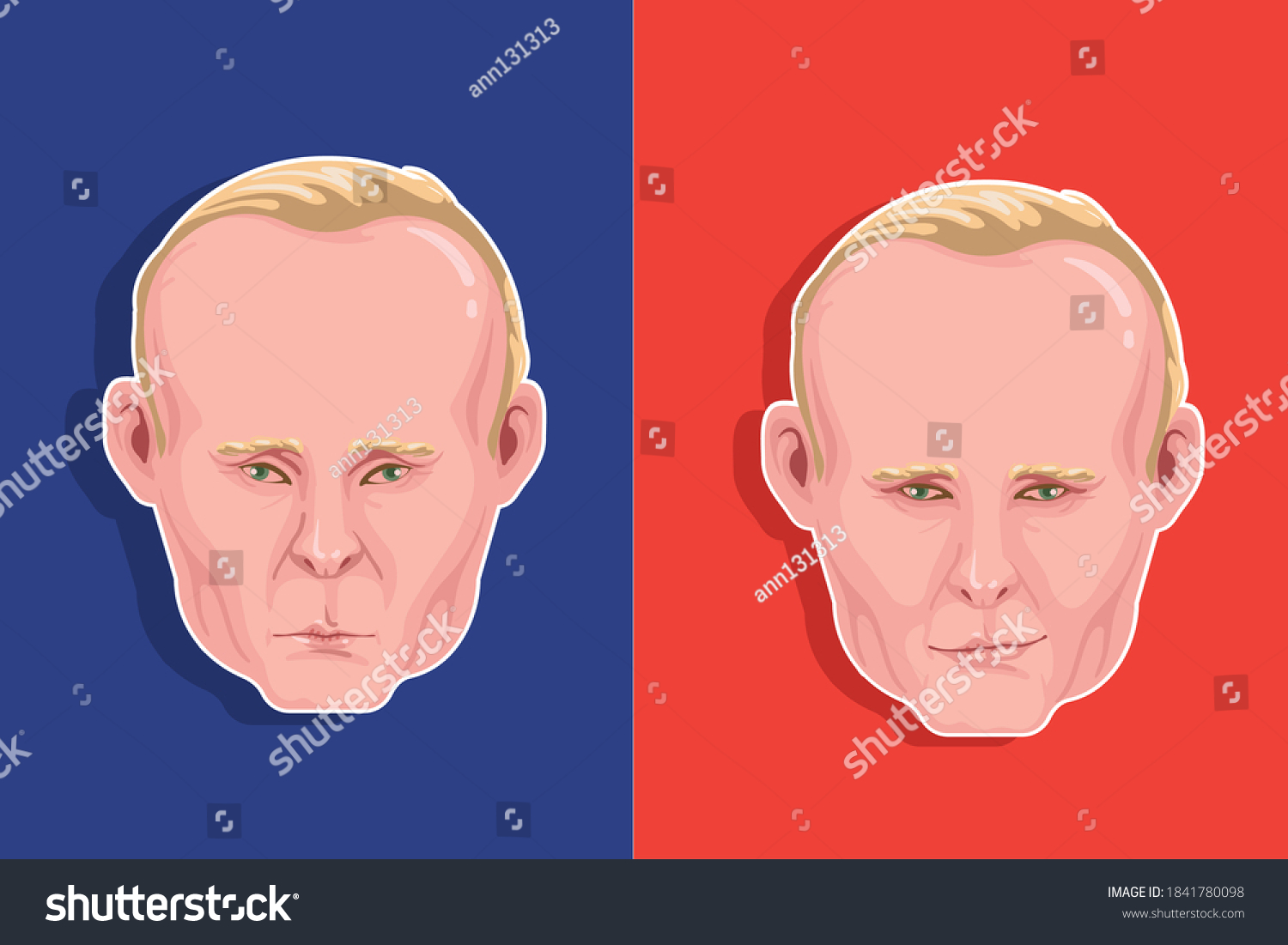 Caricature Vladimirovich Putin Political Satire Cartoons Stock Vector