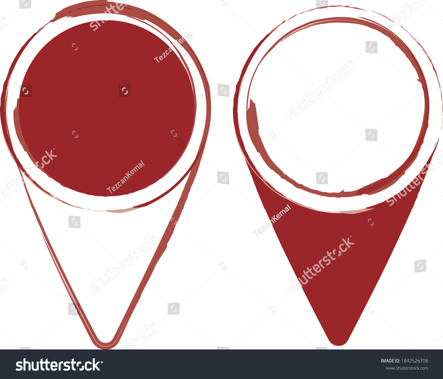 Hand Drawn Map Pointers Doodle Navigation Stock Vector (Royalty Free) 1842526708 | Shutterstock