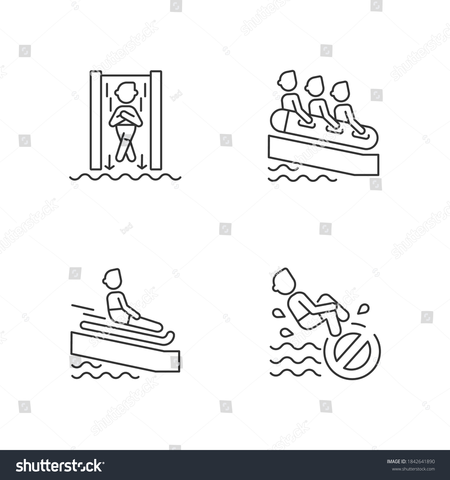 Waterslide Types Linear Icons Set Speed Stock Vector (Royalty Free ... Waterslide Types Linear Icons Set Speed Stock Vector (Royalty Free ...