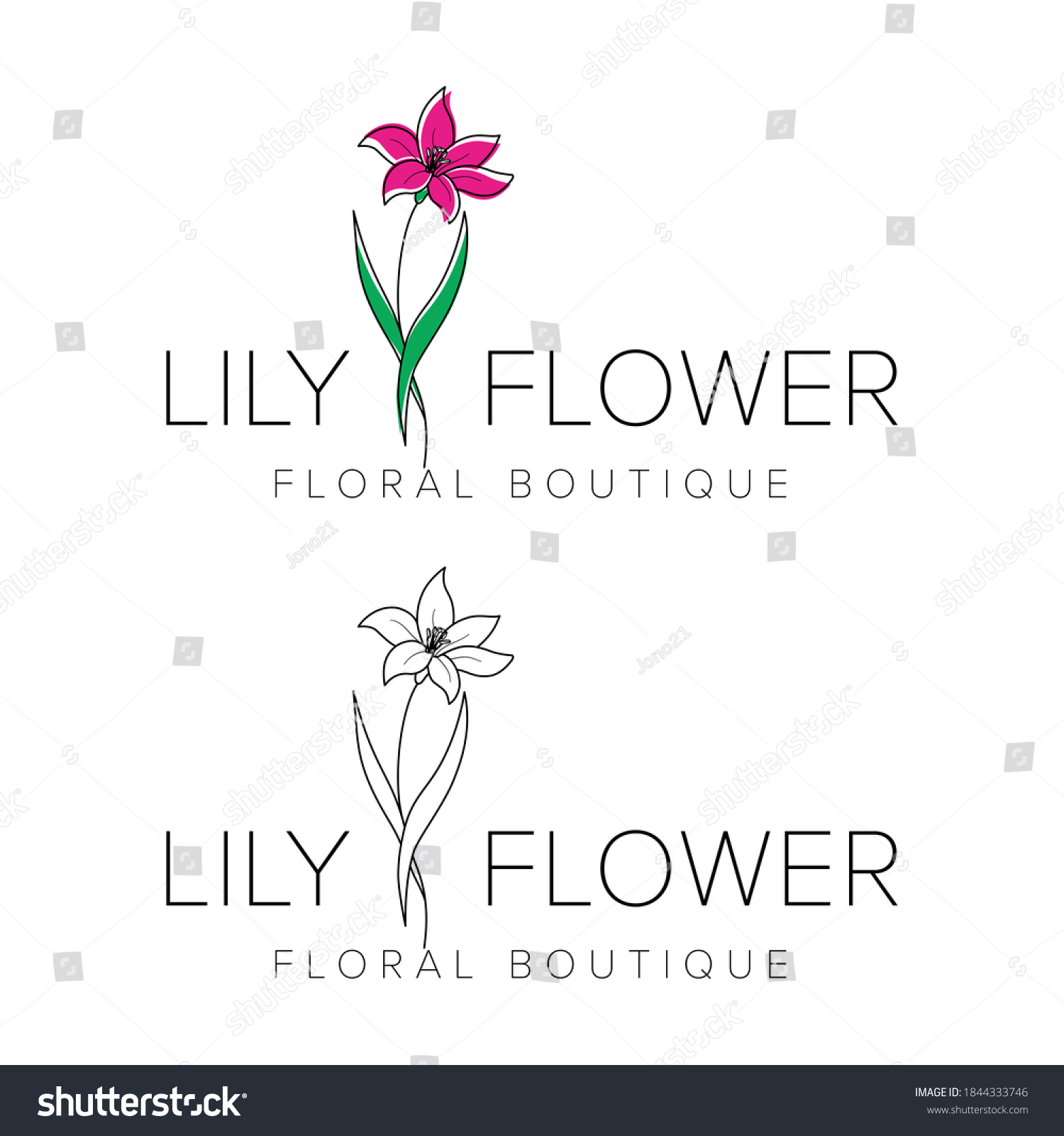 Lily Flower Logo Template Vector Stock Vector (Royalty Free) 1844333746 ... Lily Flower Logo Template Vector Stock Vector (Royalty Free) 1844333746 ...