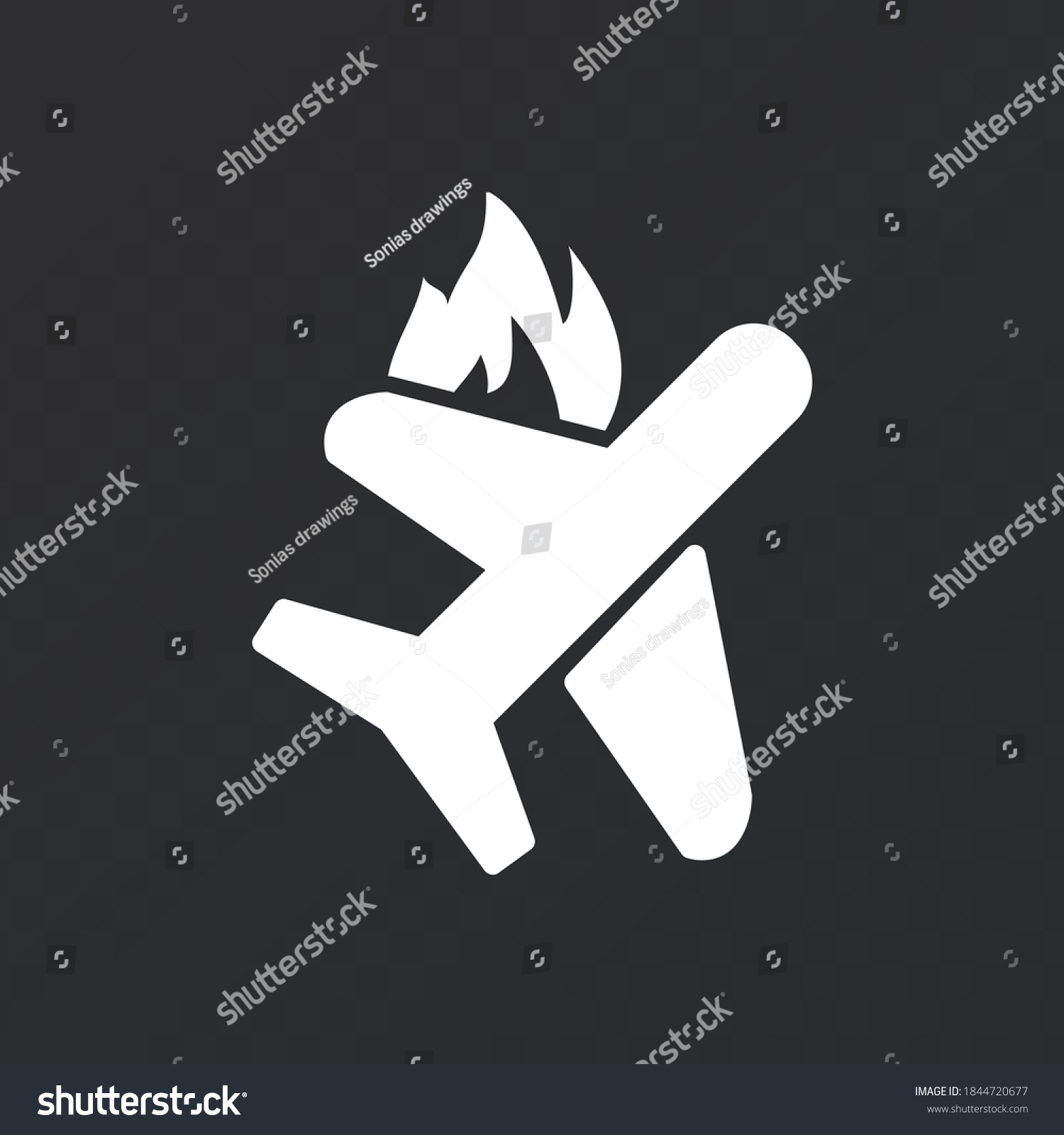 Vector Image Basic Icon Fire Airplane Stock Vector (Royalty Free ...