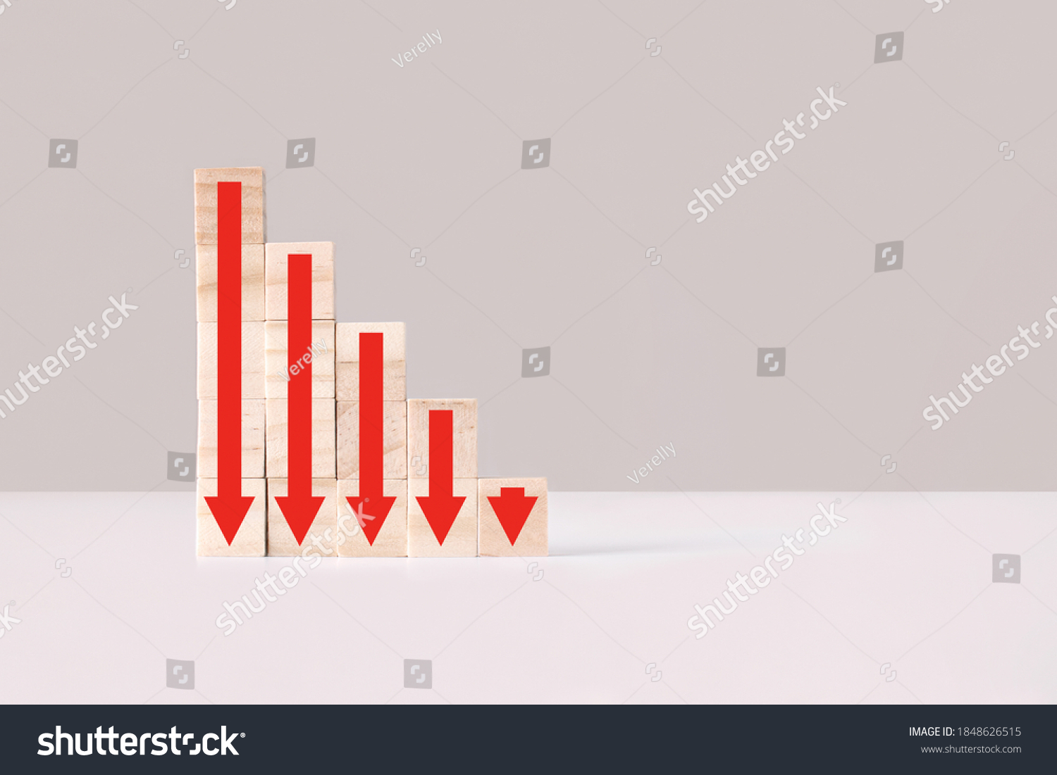Ladder Made Wooden Blocks Red Arrows Stock Photo 1848626515 | Shutterstock