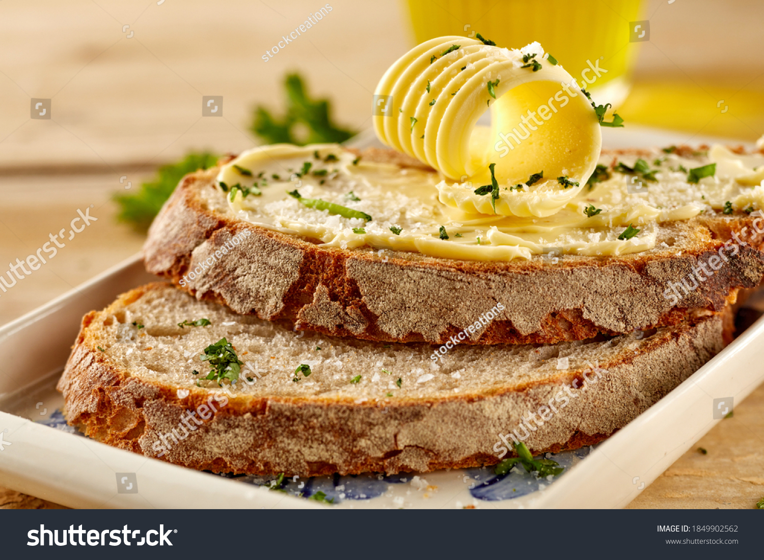 Crusty Slices Fresh Buttered Rye Bread Stock Photo 1849902562 ... Crusty Slices Fresh Buttered Rye Bread Stock Photo 1849902562 ...