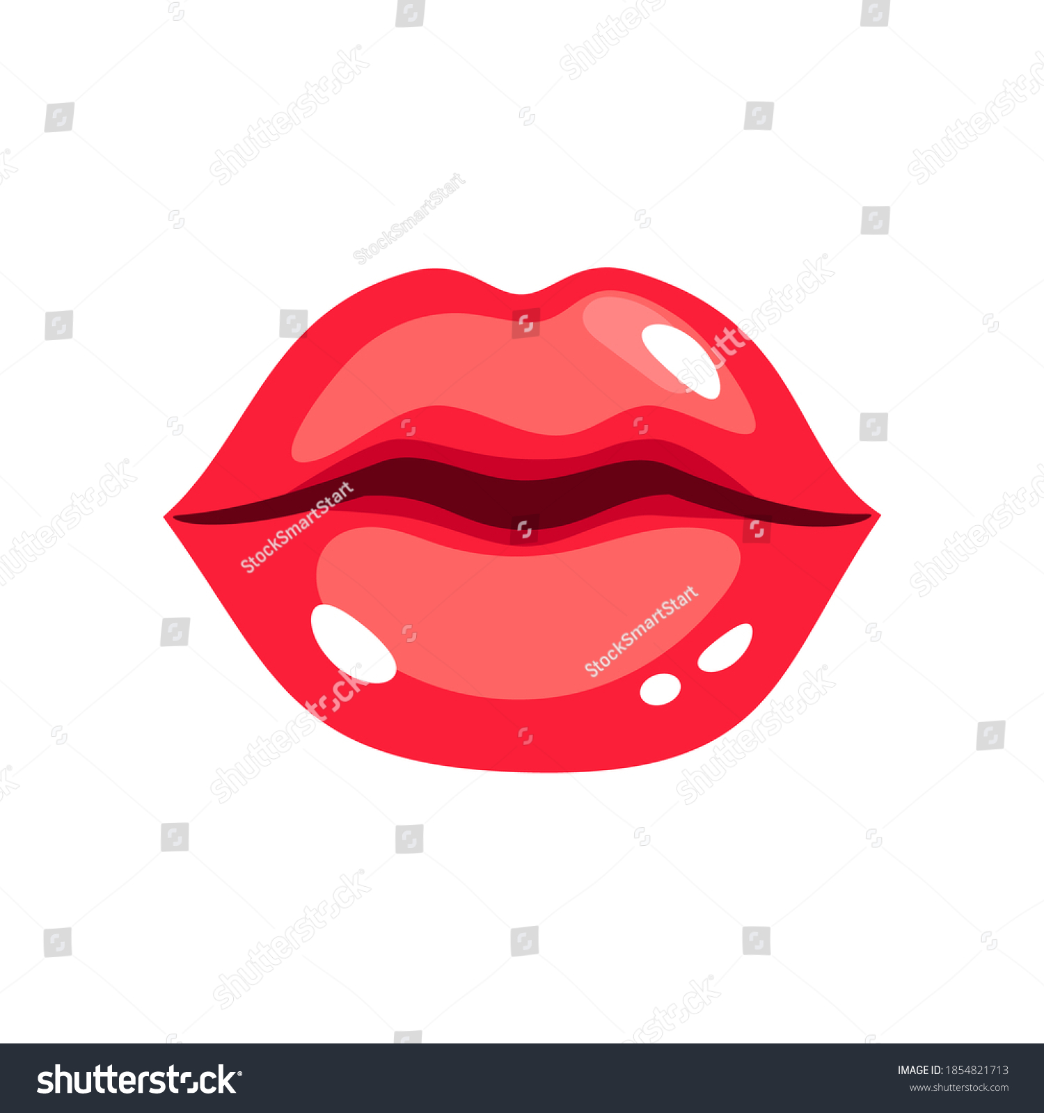 Red Sexy Beautiful Lips Cartoon Female Stock Vector Royalty Free 1854821713 Shutterstock