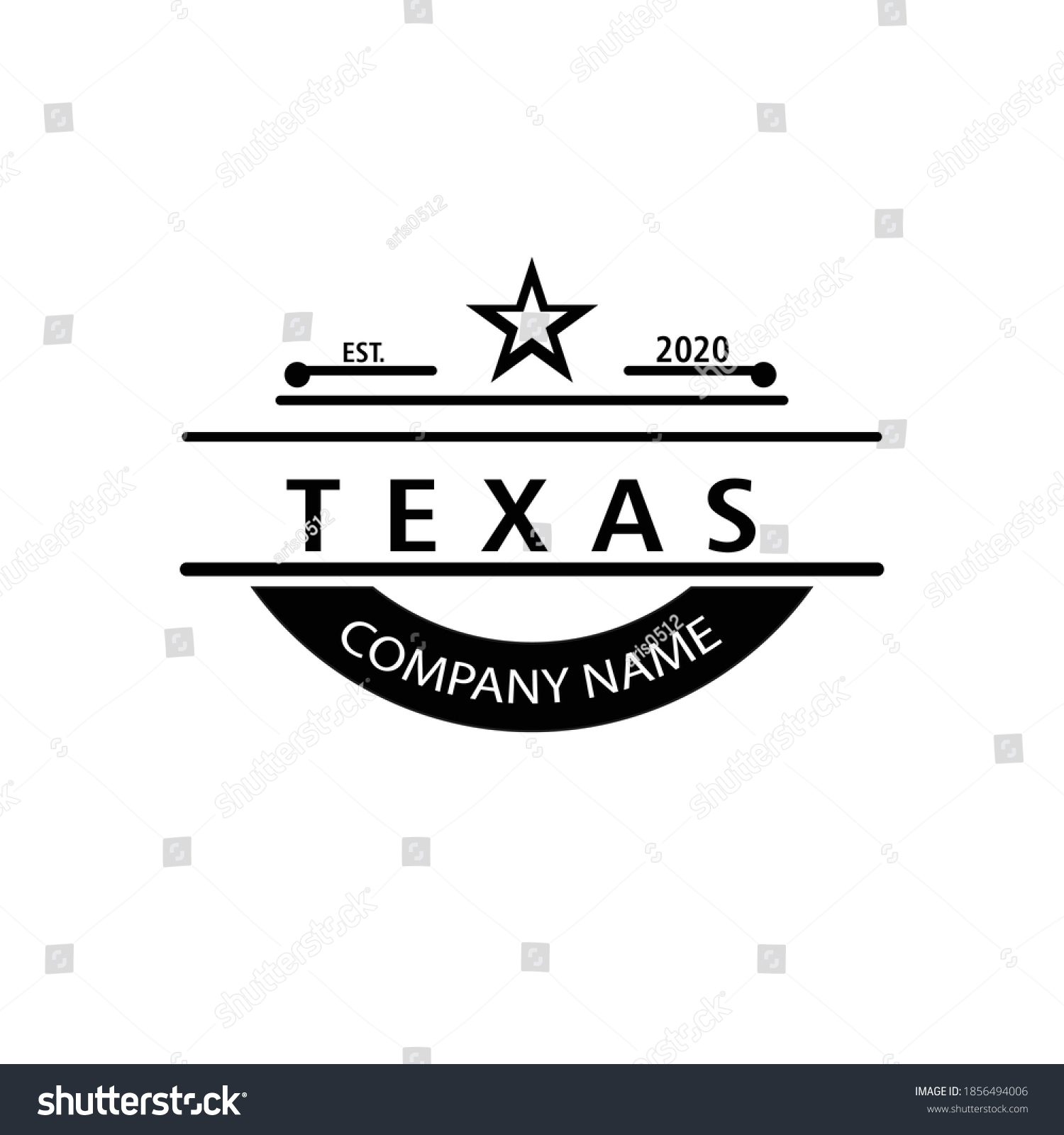 Vector Illustration Texas Logo Design Suitable Stock Vector (royalty