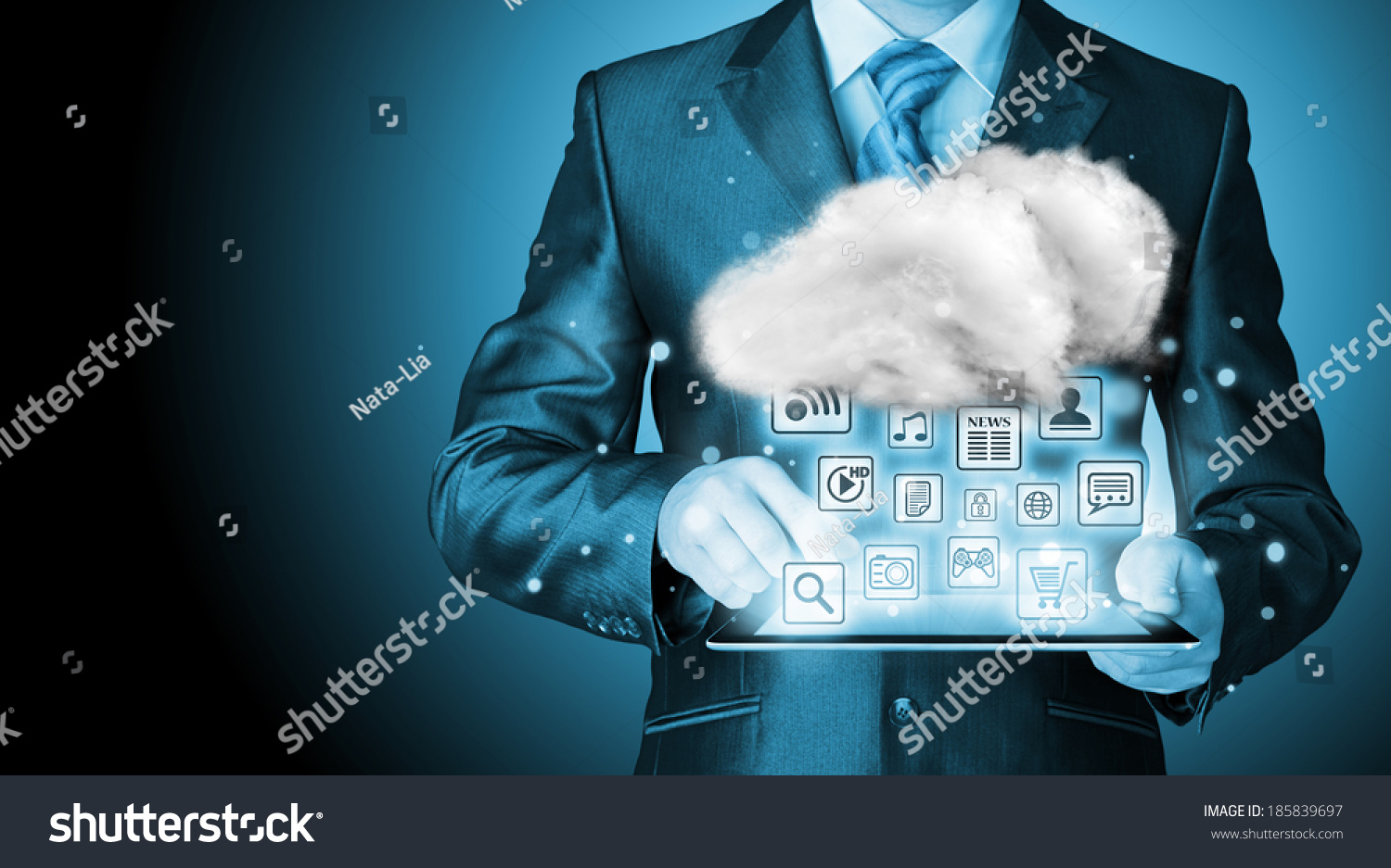 Cloud Computing Touchscreen Interface Stock Photo 185839697 | Shutterstock