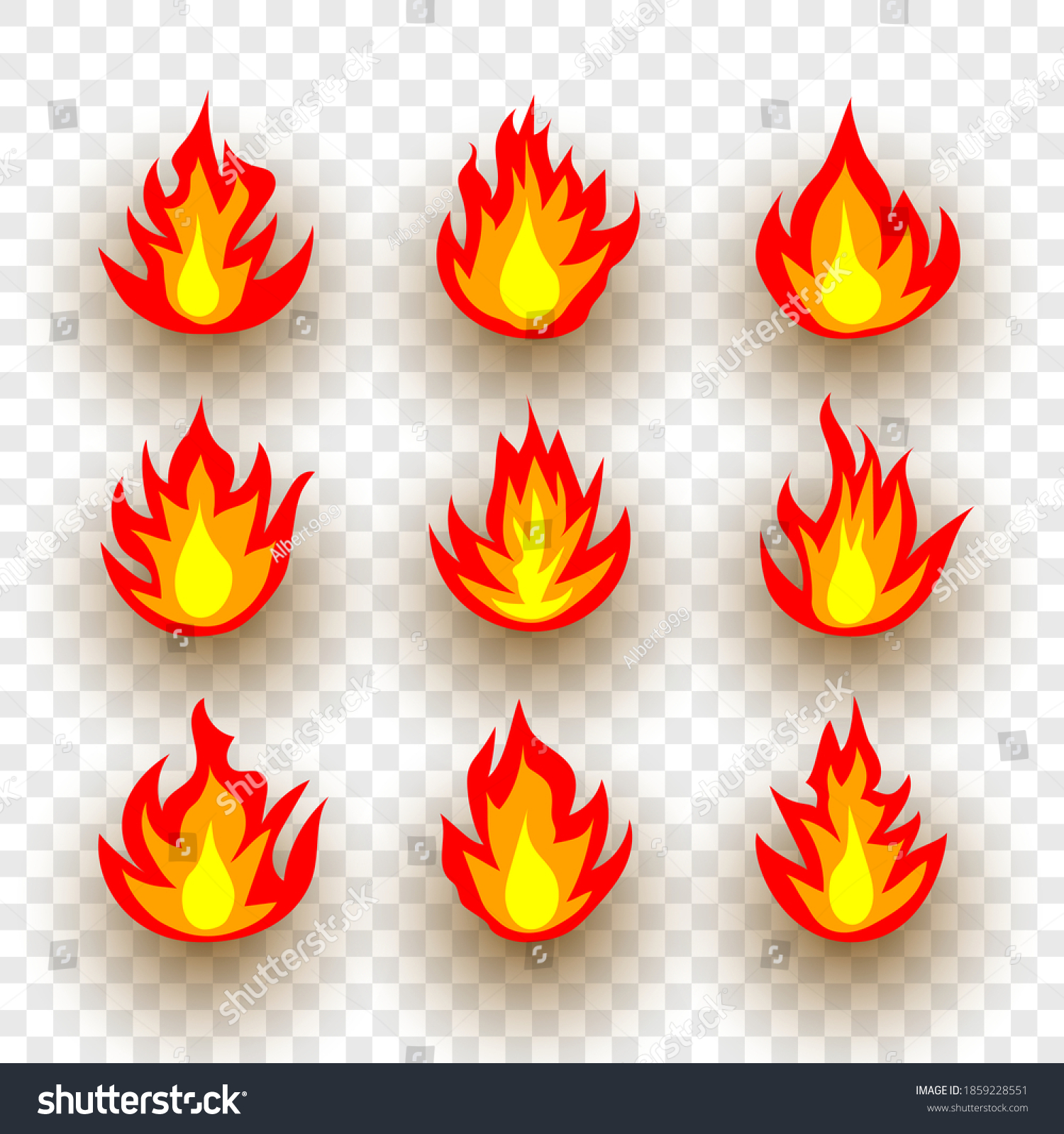Set Lights On Transparent Background Flame Stock Vector (Royalty Free ...